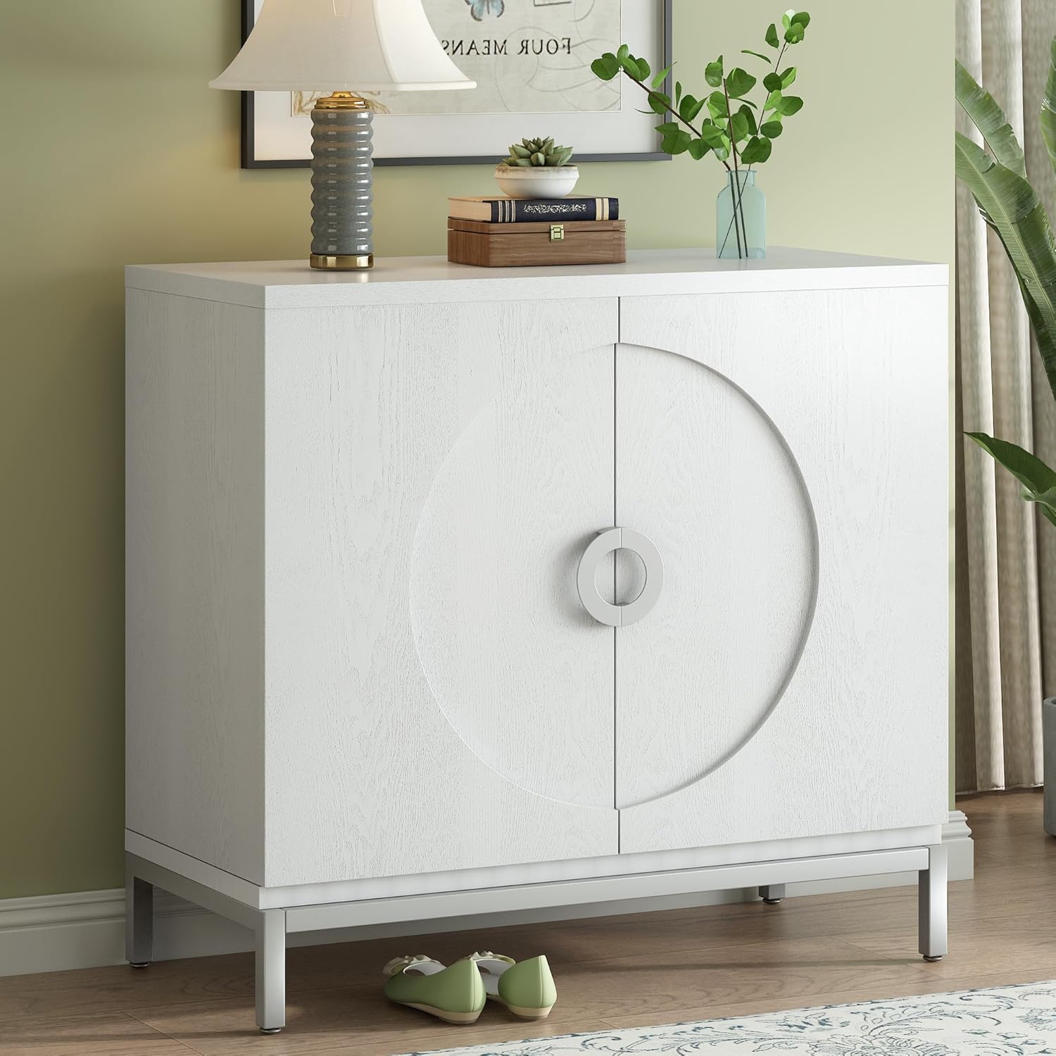 Amazon.com - Merax White Modern Rustic Wood Buffet Sideboard with ...