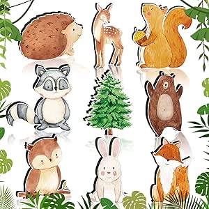 Amazon.com: Faccito 9 Pcs Woodland Animals Table Centerpieces Woodland ...
