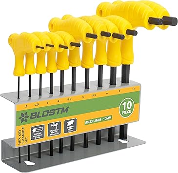 BLOSTM 10-Piece Hex Key T-Handle Set - Hex Keys Set Sizes 2-10mm, Allan Keys with Ergonomic ...