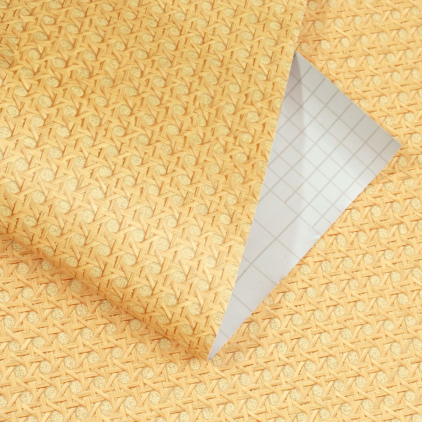 Ekmxmax Yellow Rattan Boho Wallpaper Peel and Stick 16"×78.7" Cream ...
