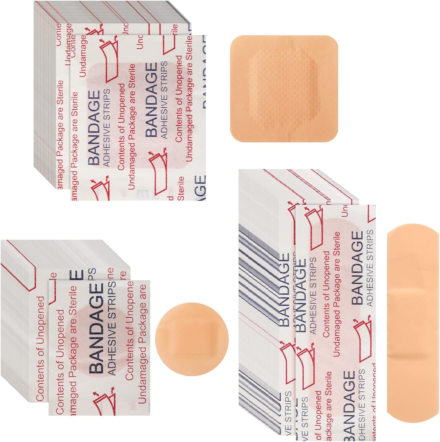 Amazon.com: 1000 Pcs Adhesive Bandages Bulk Fingertip Bandages Variety ...