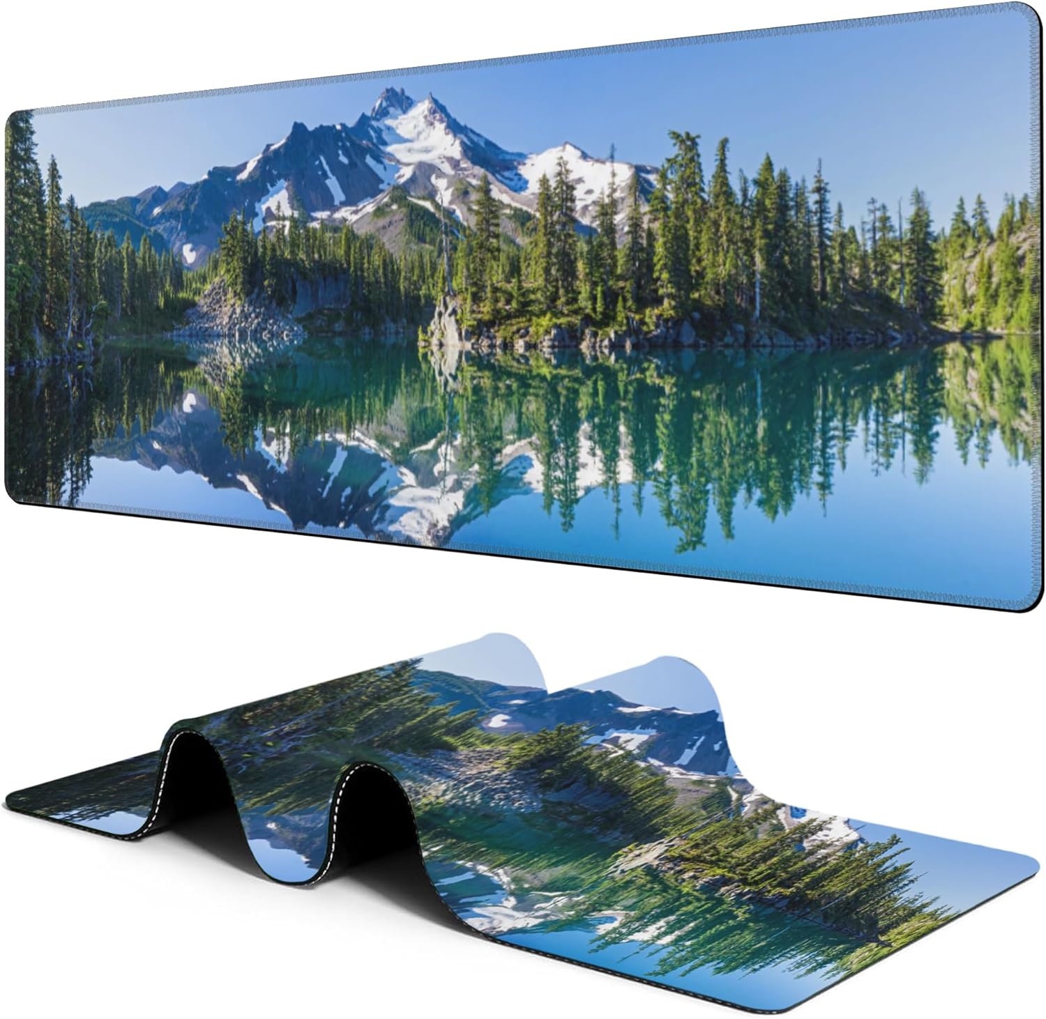 Amazon.com : Hanazaoa Large Mouse Pad Snowy Mountain Landscape Extended ...