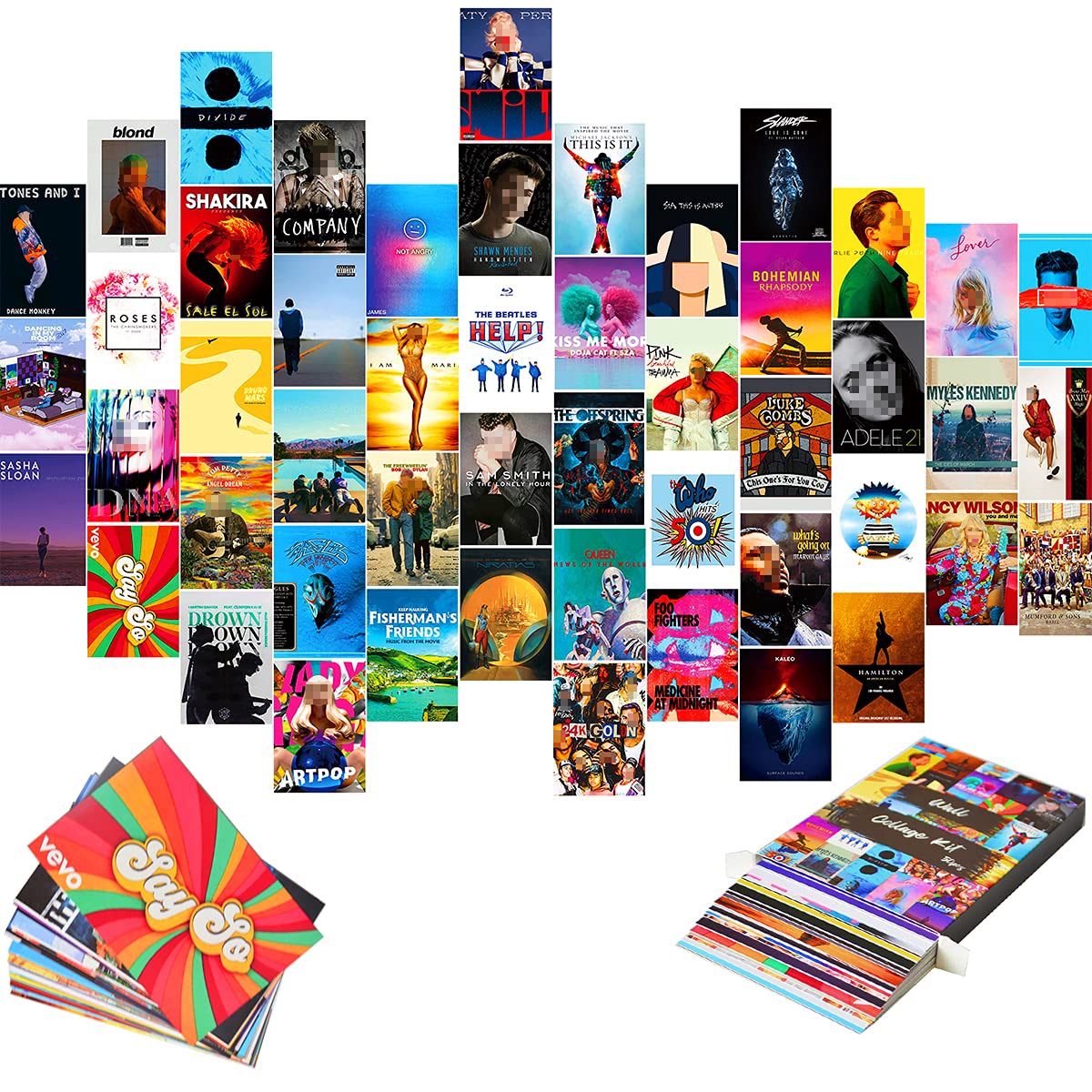 Buy Album Cover Room Decor Aesthetic Pictures Wall Collage Kit, 50PCS ...