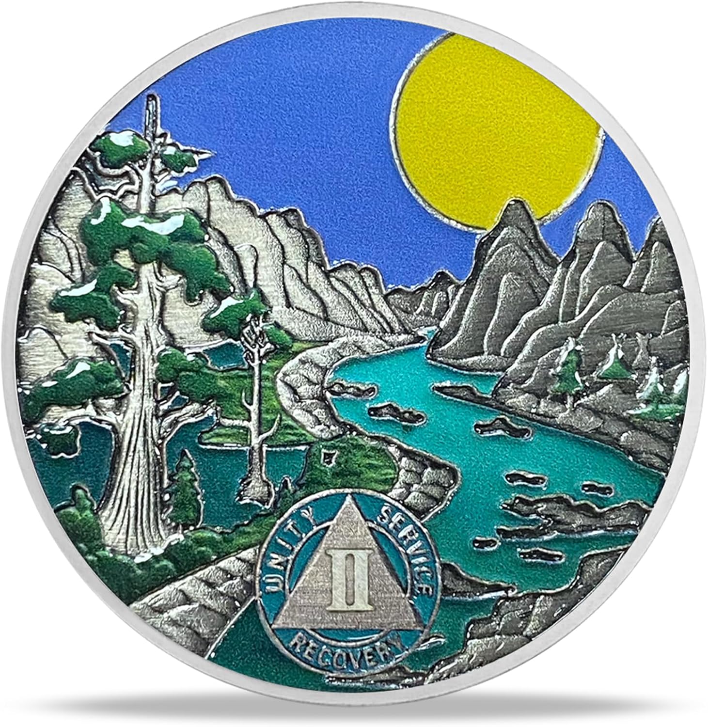 Amazon.com : 2 Year AA Sobriety Chip Serenity Prayer Medallion ...