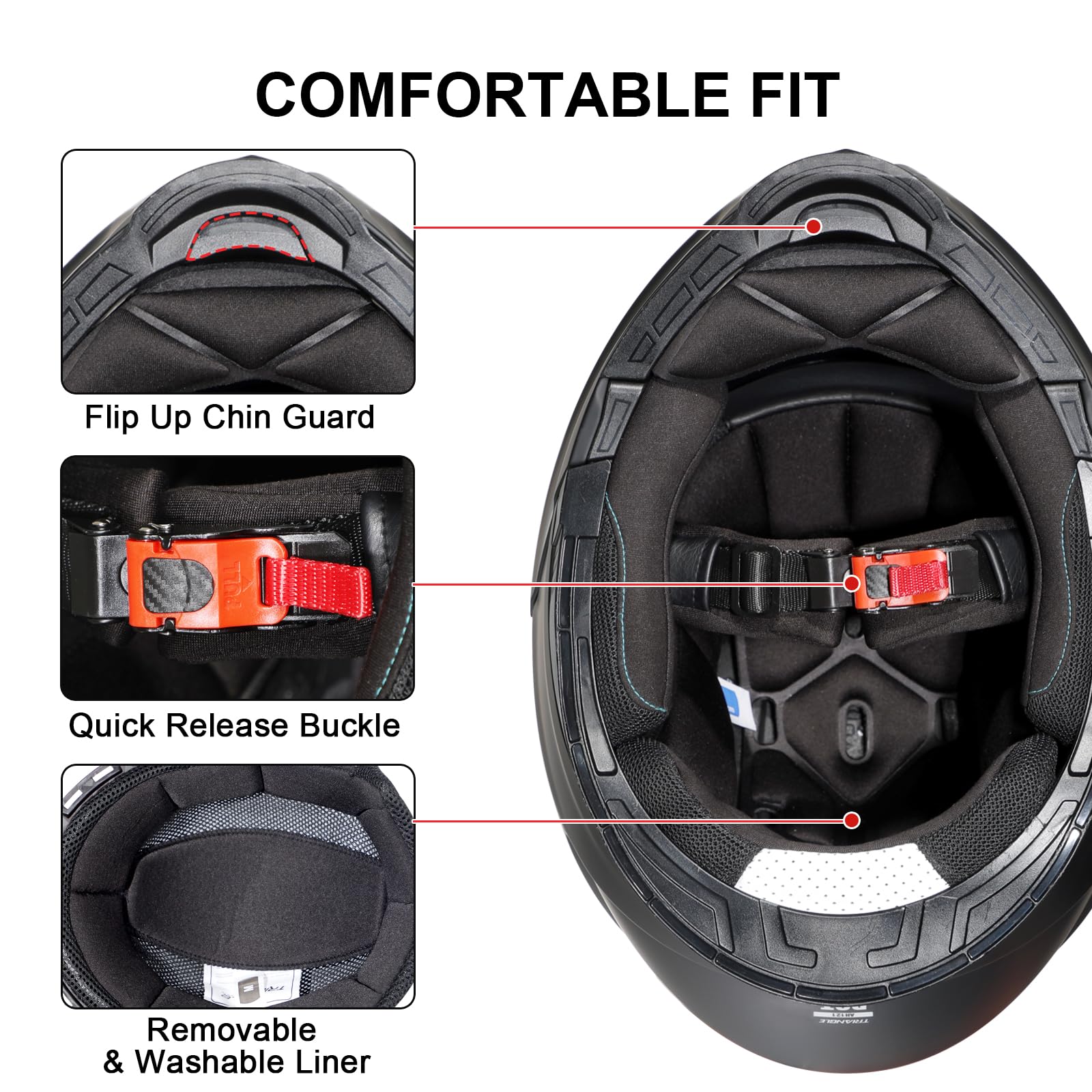 Snapklik.com : TRIANGLE Modular Motorcycle Helmets For Men Flip Up Full ...