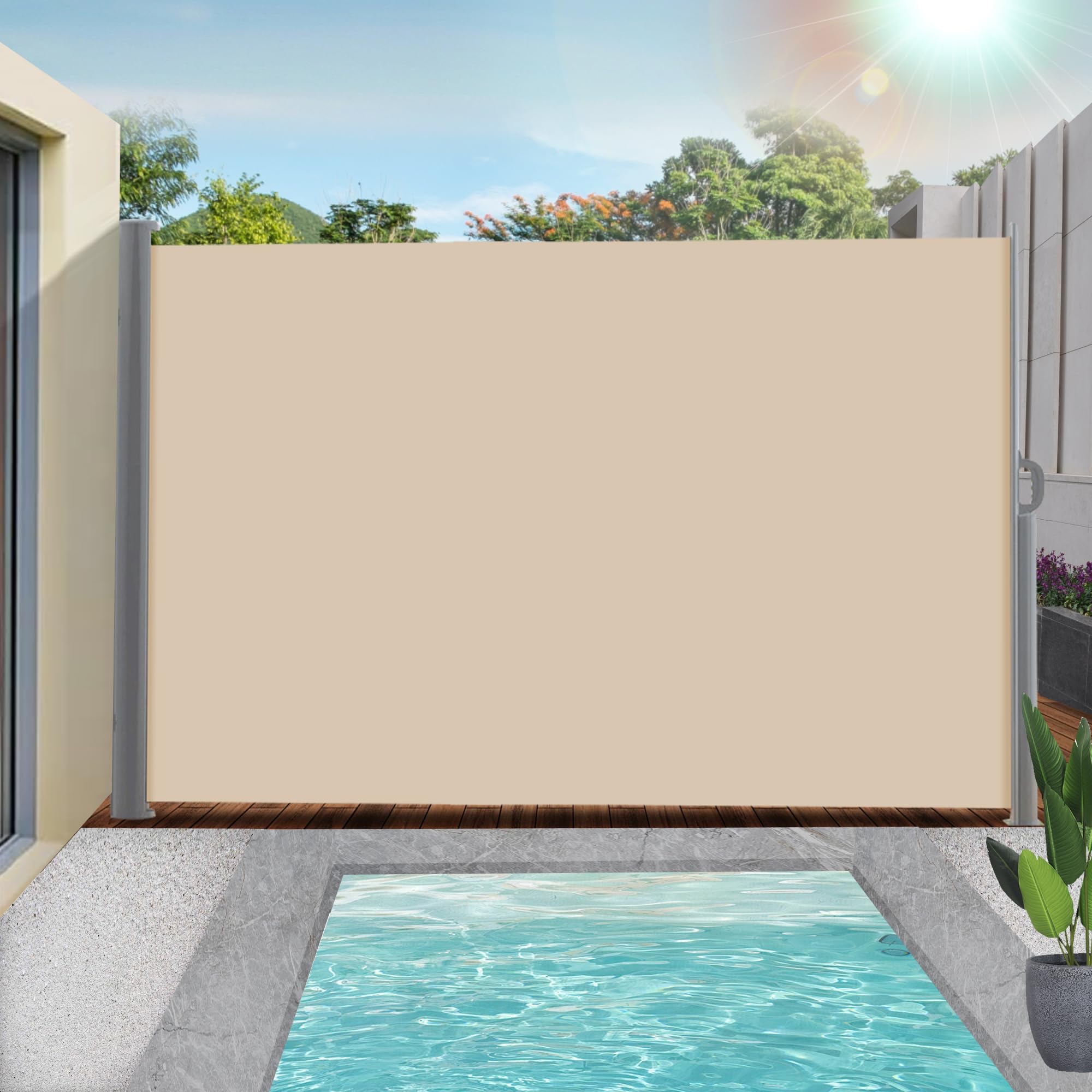 Amazon.com : Kbrellaoutlets 118"x71" Retractable Side Awning, Aluminum ...