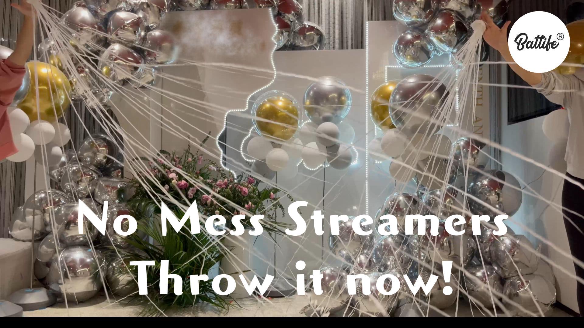 Watch Battife White Streamer Poppers, No Mess Confetti Popper on Amazon ...