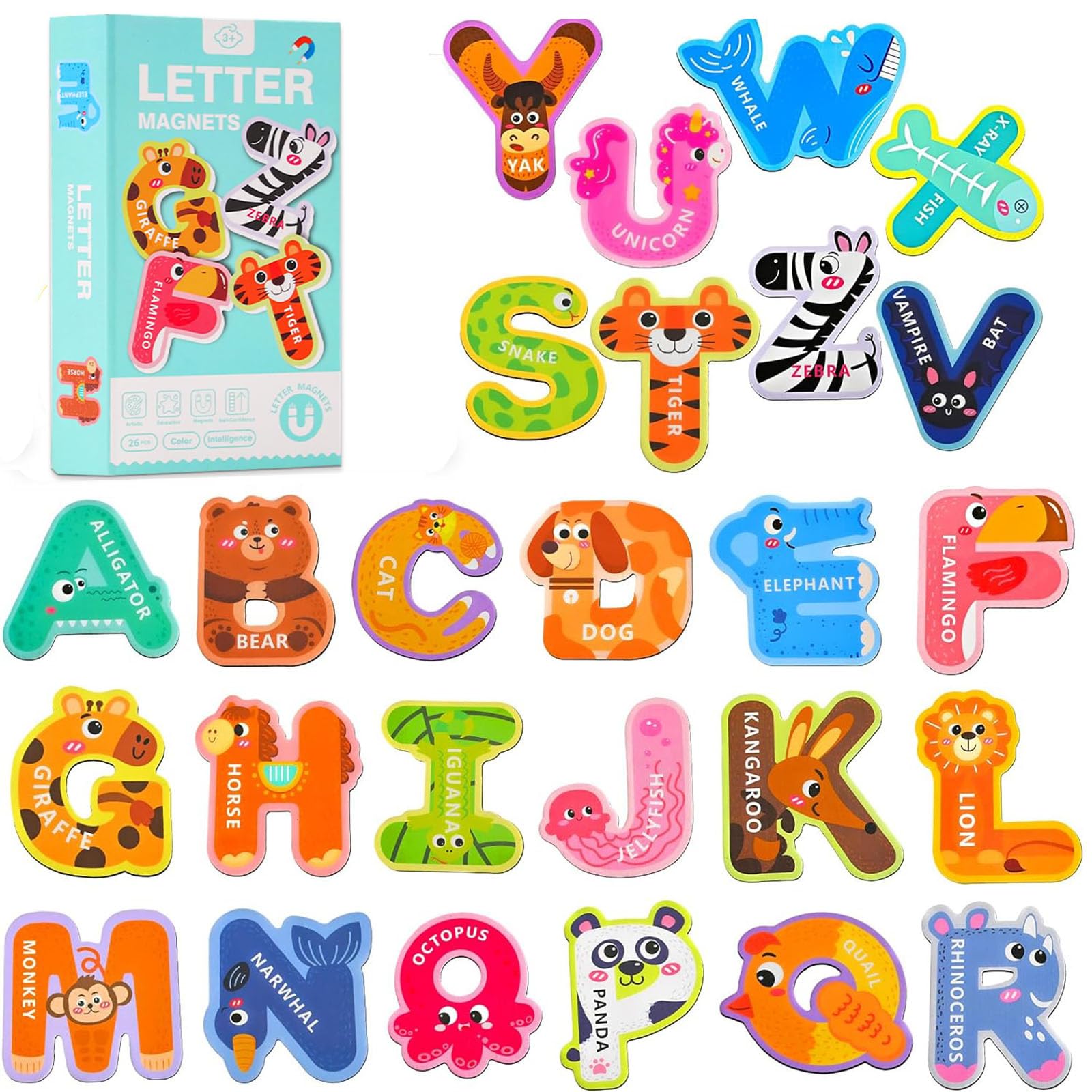 Felly Magnetic Letters For Toddlers -3 4 5 Years Old, 26 Magnetic ...