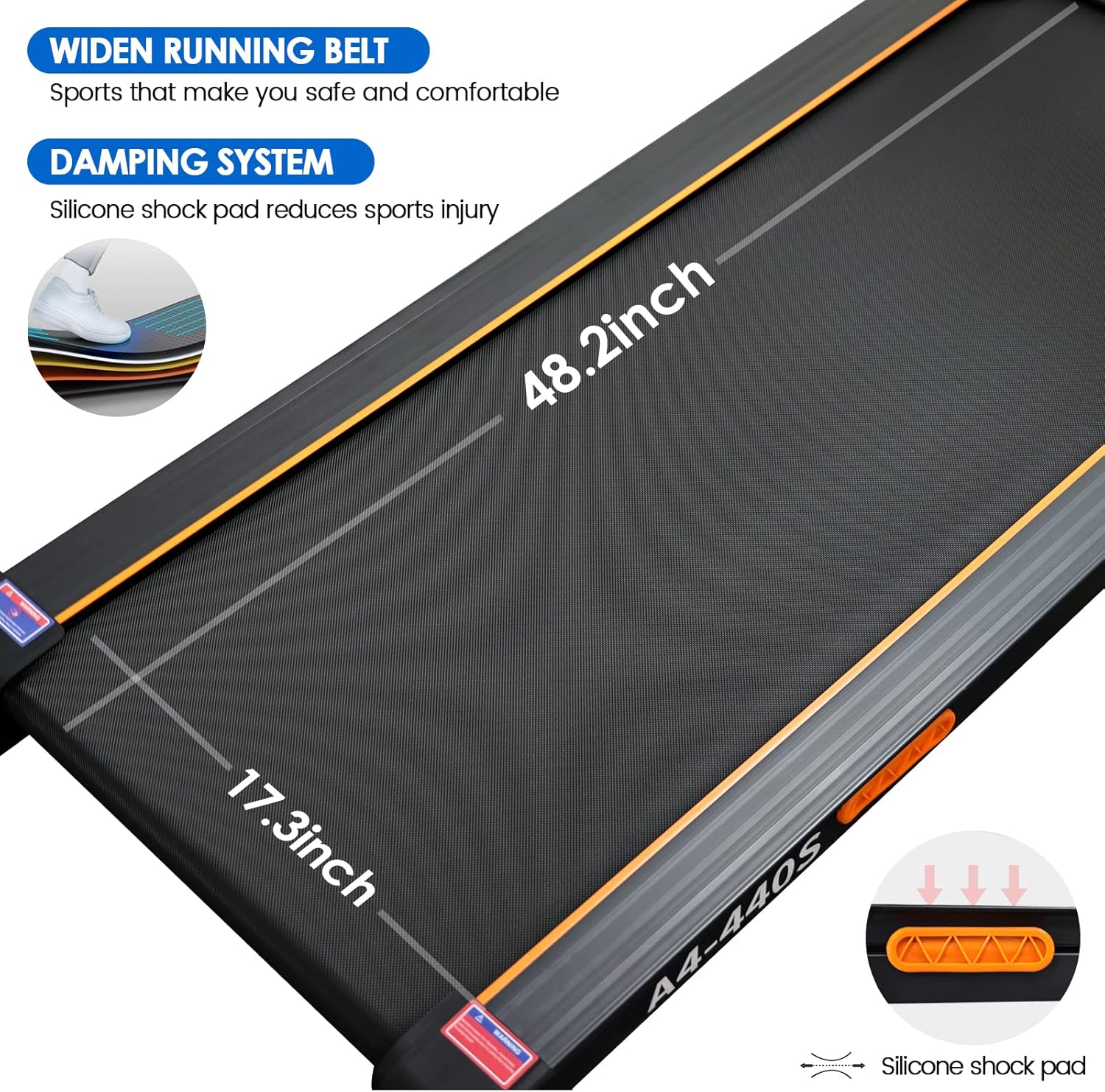 Treadmill with InclineFolding Treadmill4-Speed Automatic Adjustment of ...