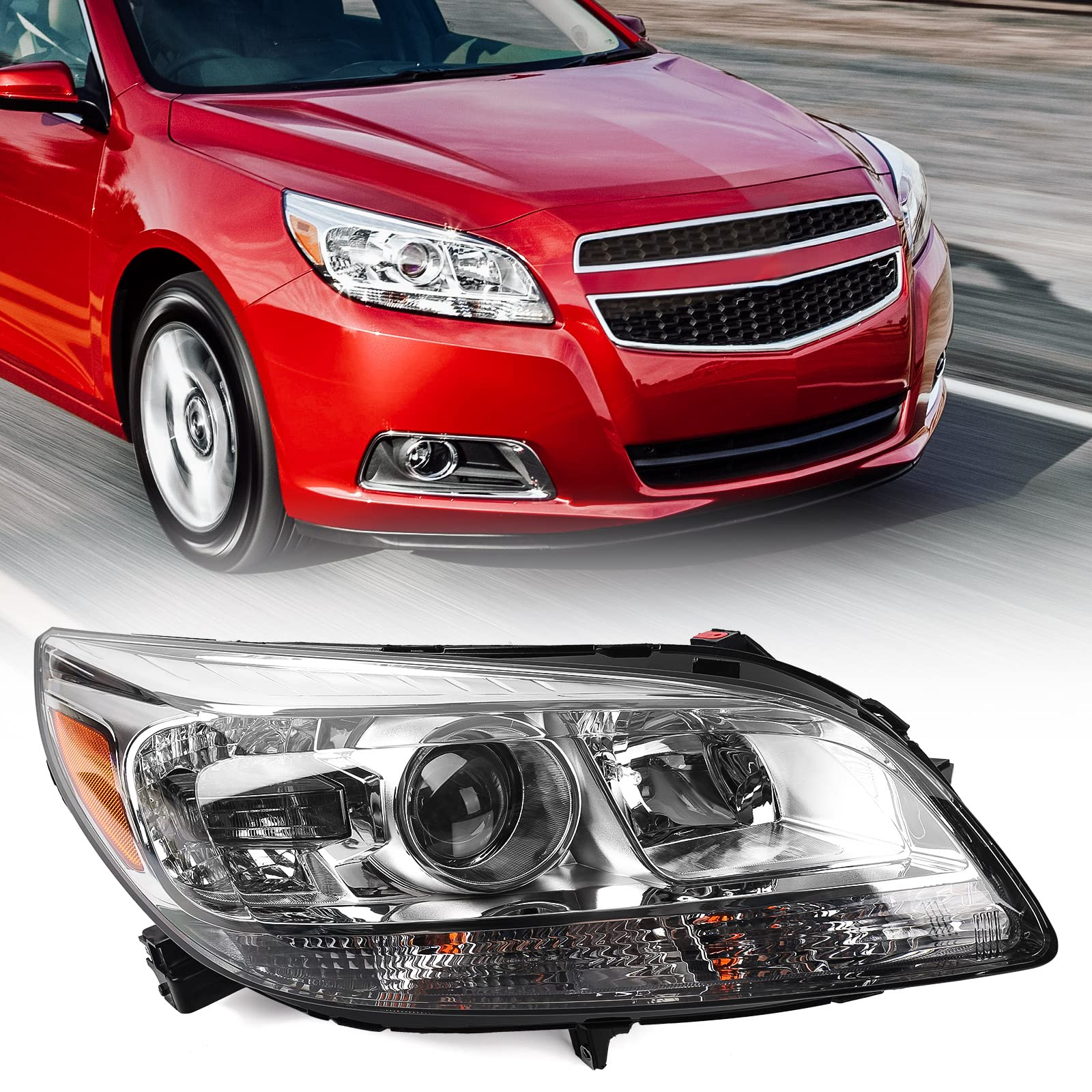 Amazon.com: VLINCAR for Chevy Malibu 2013 2014 2015 Headlight Assembly ...