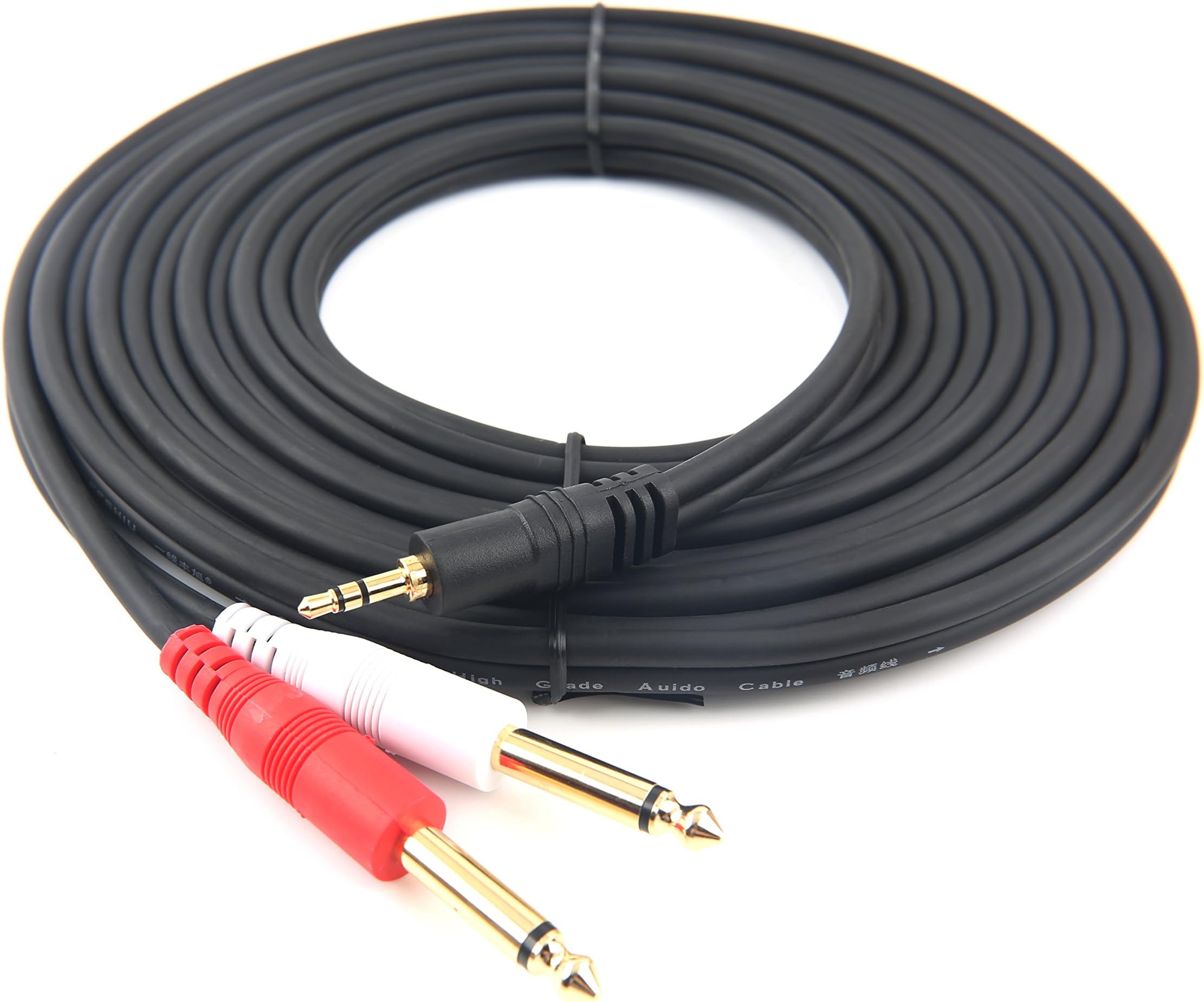 Amazon.com: Hftywy 3.5 mm to 2 x 6.35 mm Cable 20ft 1/8 to 1/4 Stereo ...