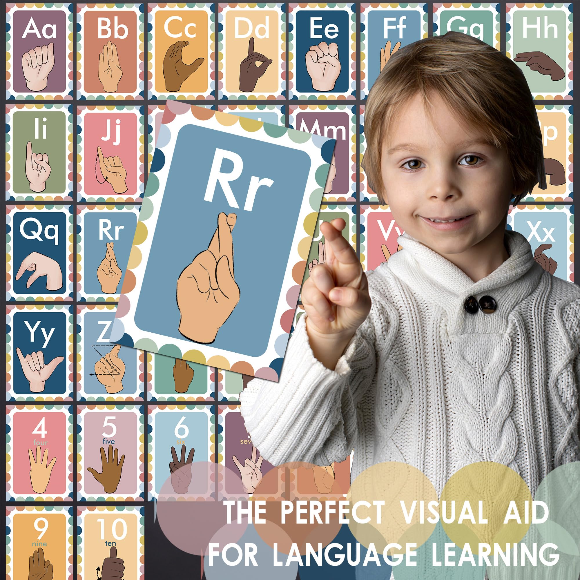Snapklik.com : 36 Pieces ASL Alphabet Line Bulletin Board Set ABC ...