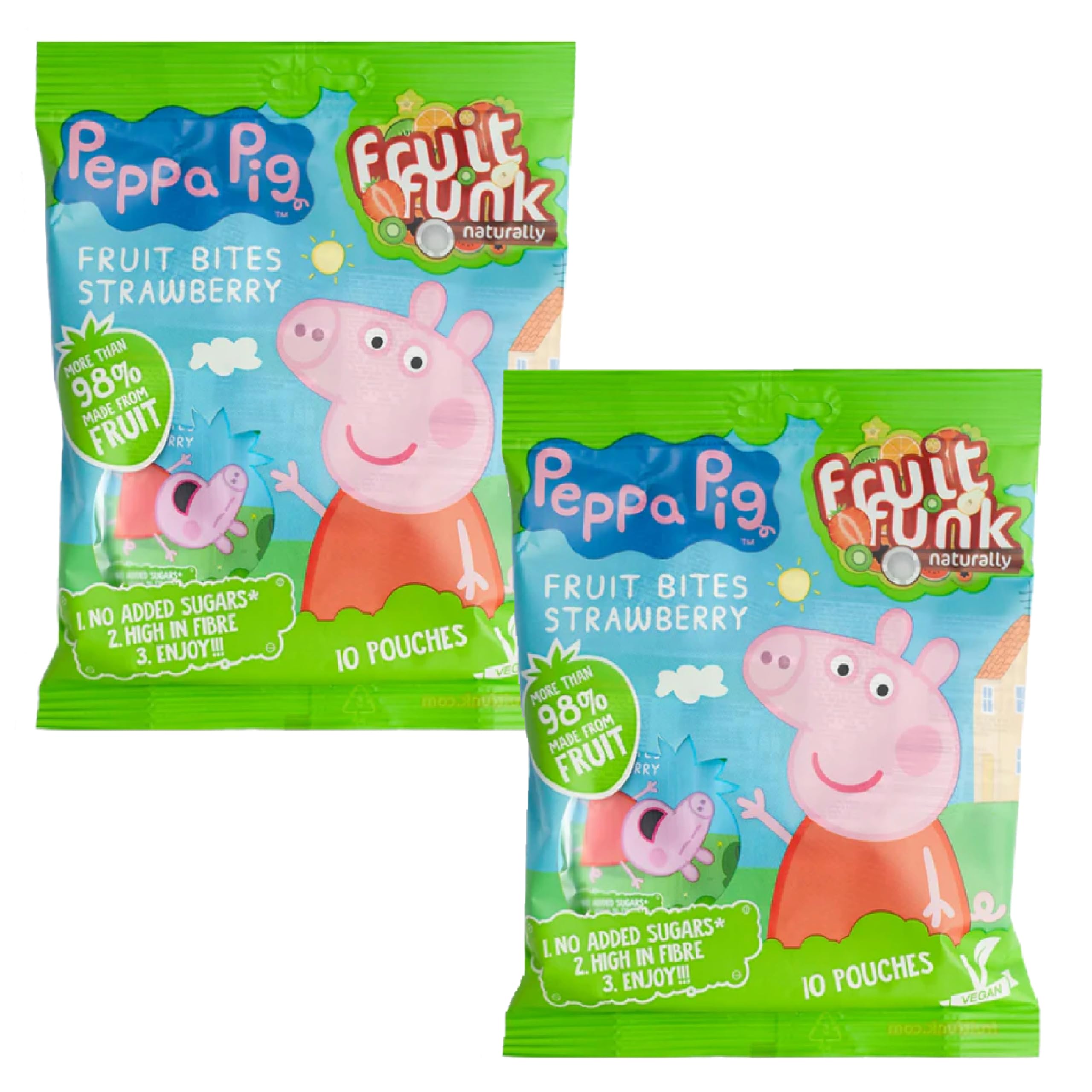 Fruit Funk Peppa Pig Snacks - Pack 2 x 10 Multibags 10gr Strawberry ...