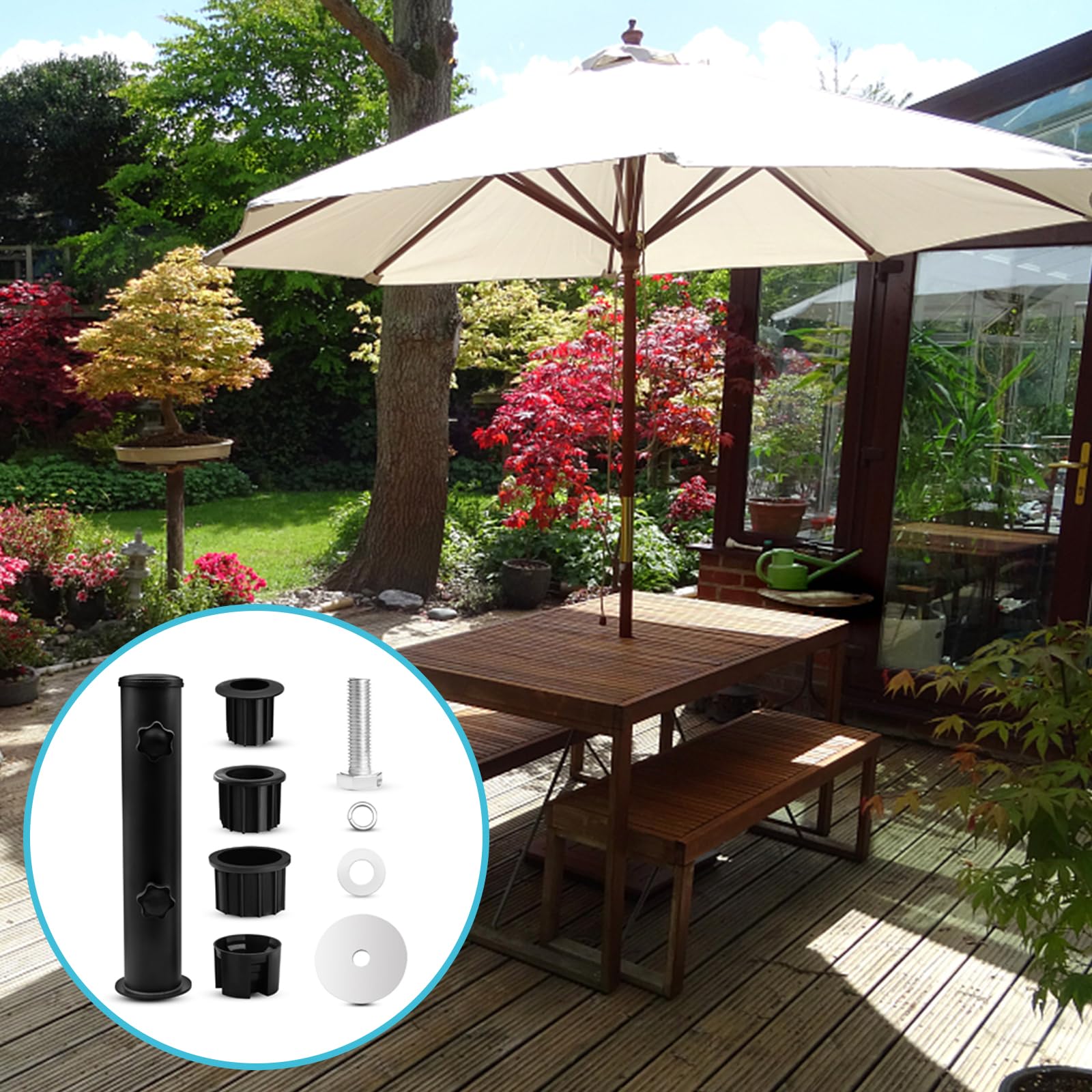 Snapklik.com : Umbrella Pole Replacement Umbrella Mount, Metal Deck ...