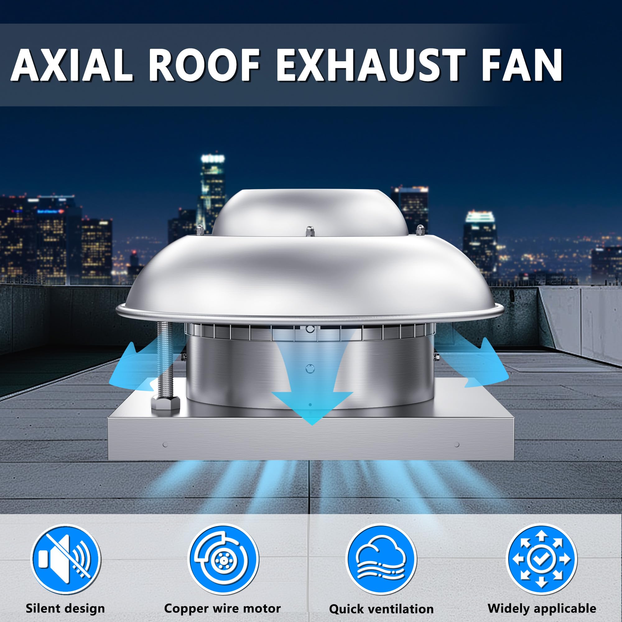 Snapklik.com : HYITCL Roof Mounted Exhaust Fan Direct Drive Axial ...