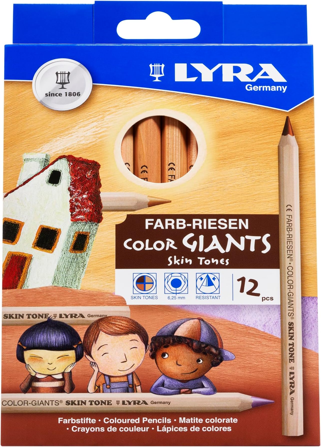 Amazon.com: Lyra Color-Giants Skin Tone Colored Pencils - Set of 12 ...