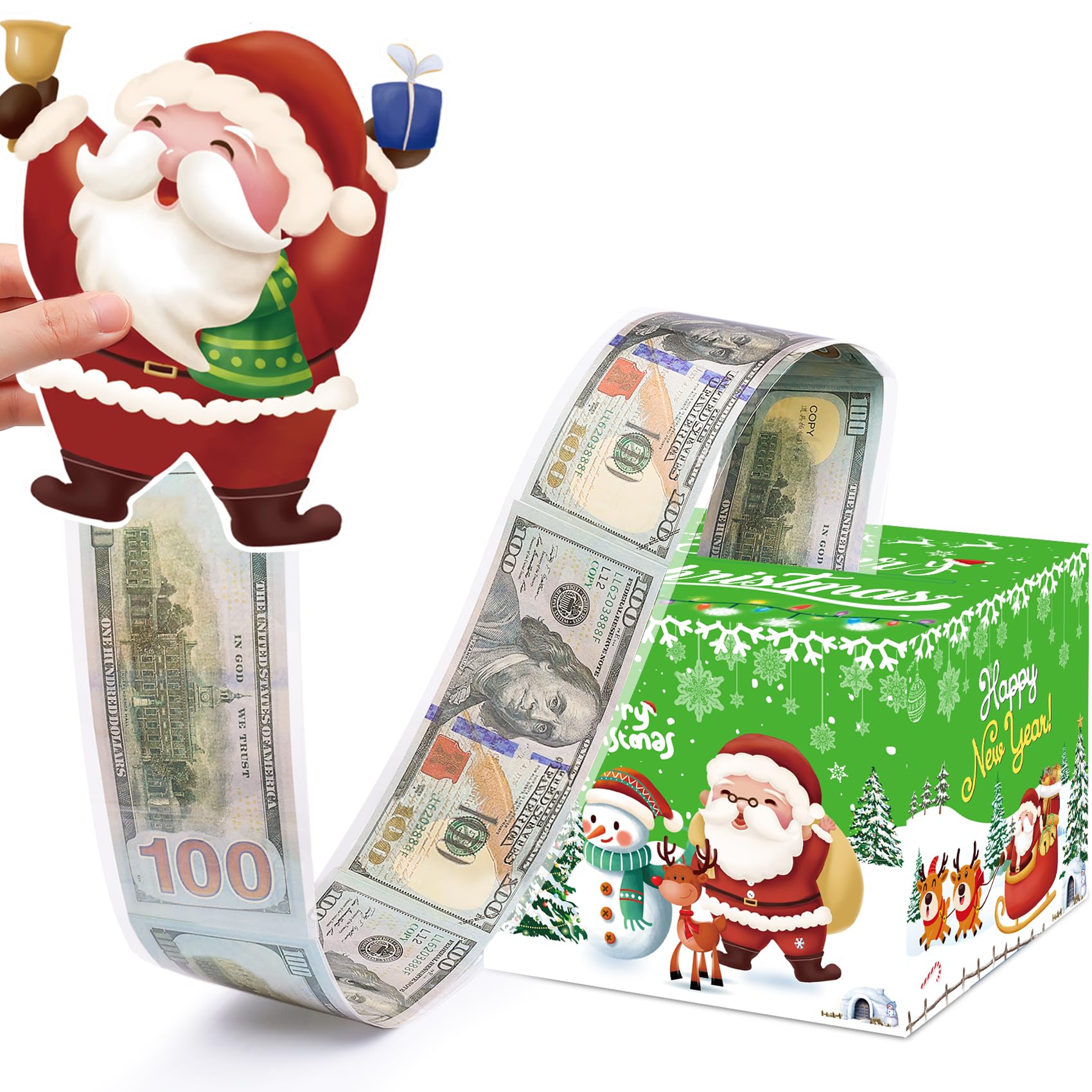 Amazon.com: Meiidoshine Green Christmas Money Boxes for Cash Gift Pull ...
