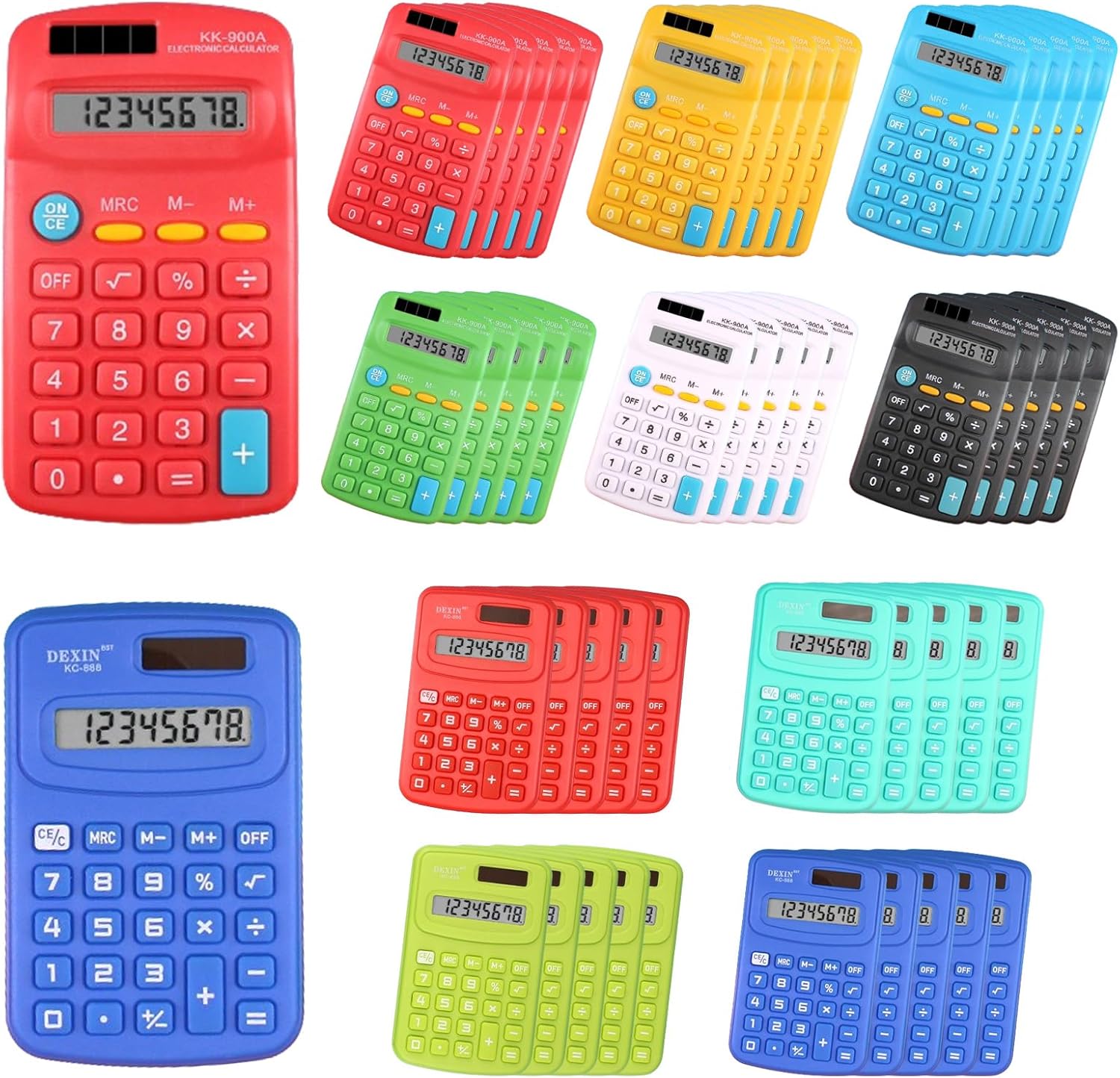 Amazon.com : Hyuetrsa 50-Pc Basic Calculator Set - Mini Battery-Powered ...