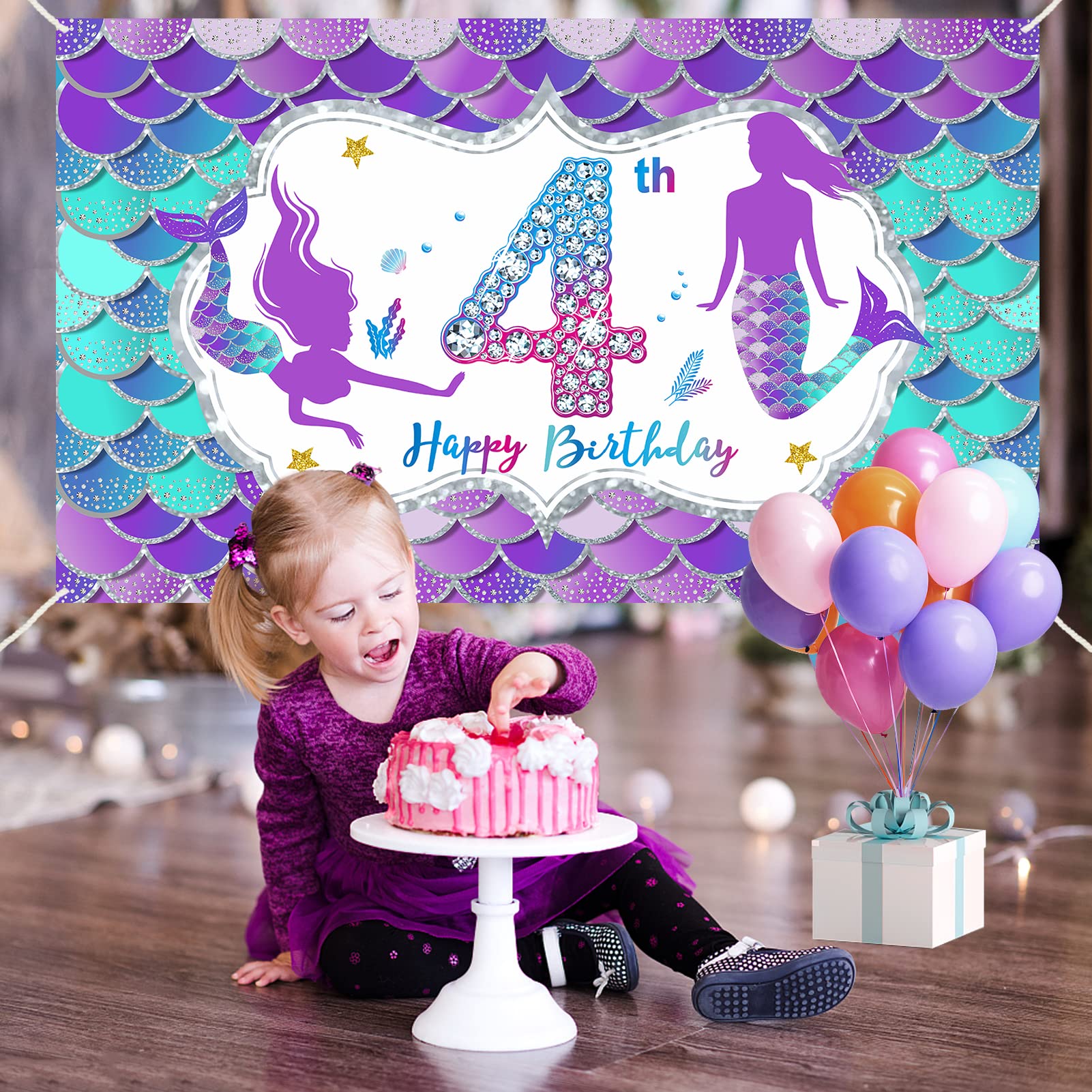 Mermaid Themed Birthday 1pc Mermaid Themed Birthday Cake With Multiple