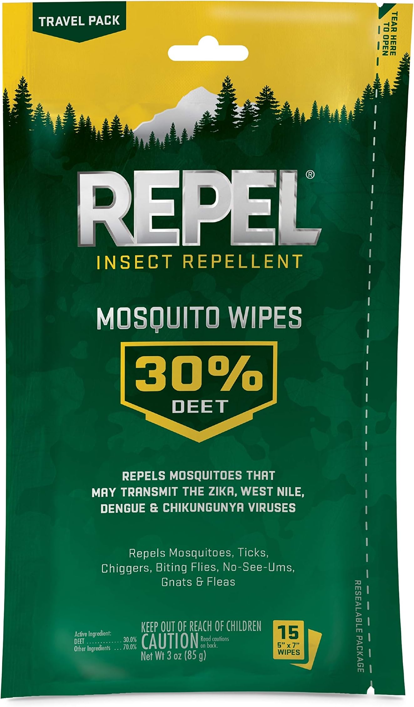 Amazon.com: Repel Insect Repellent Mosquito Wipes, Repels Mosquitoes ...