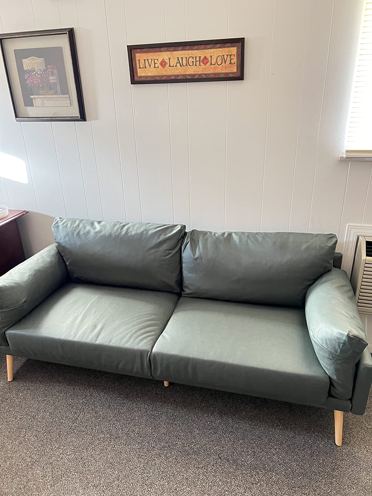 $13/mo - Finance Vonanda Fabric Sofa, Green Sofa, Mid Century Modern ...