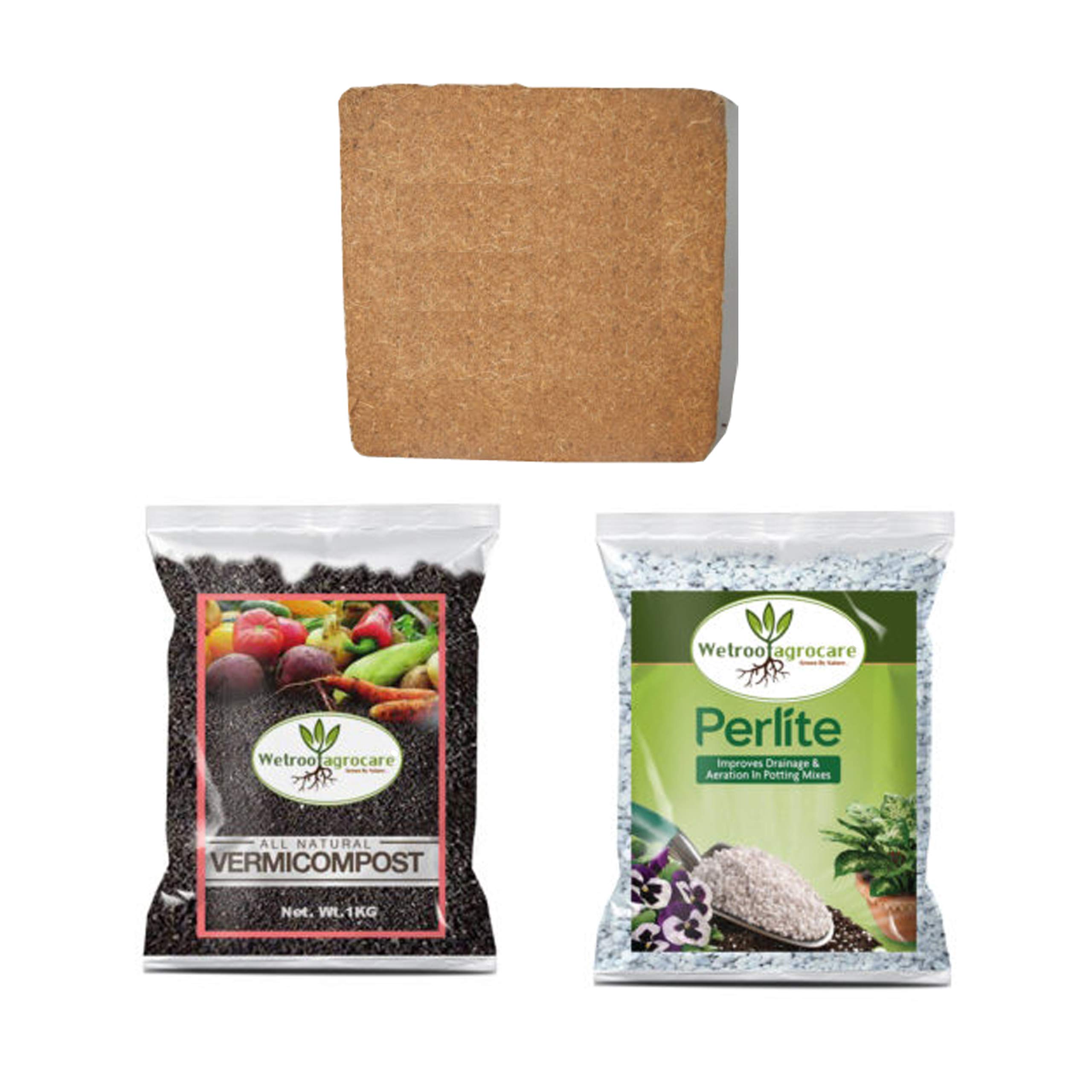 Buy Wet Root Agro Care Cocopeat 5kg + Vermi Compost 1 KG + Perlite 1 kg ...