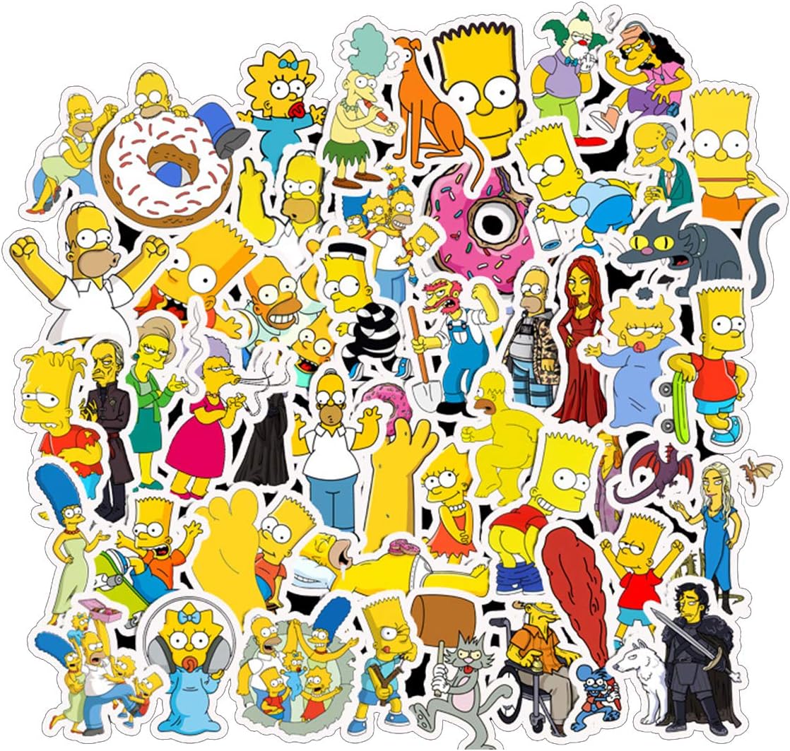 Amazon.com: The Simpsons Film Theme Fans Stickers for Laptop Water ...