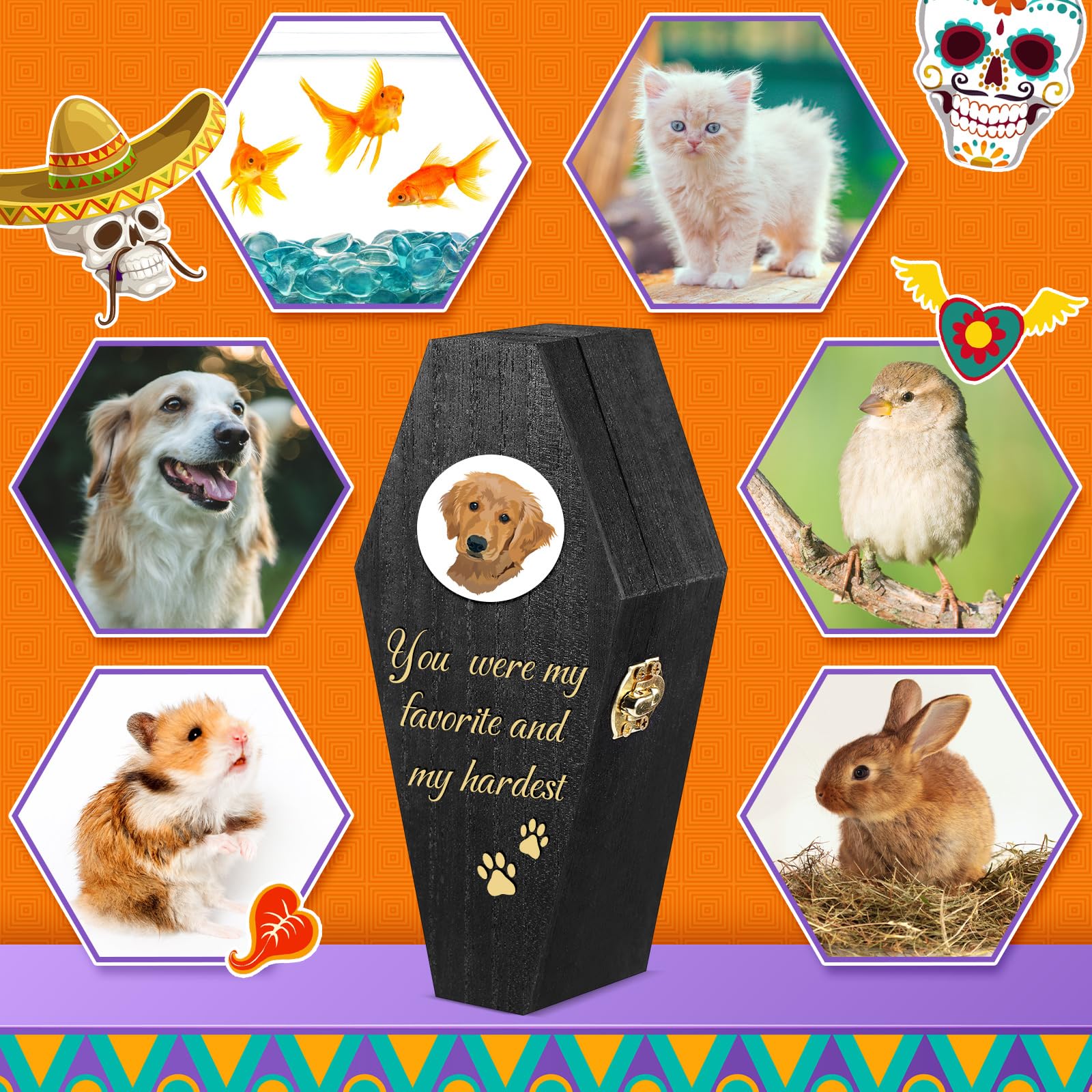 Thyle 12 Pcs Unfinished Halloween Coffin Boxes Wood Coffin Shaped Boxes ...