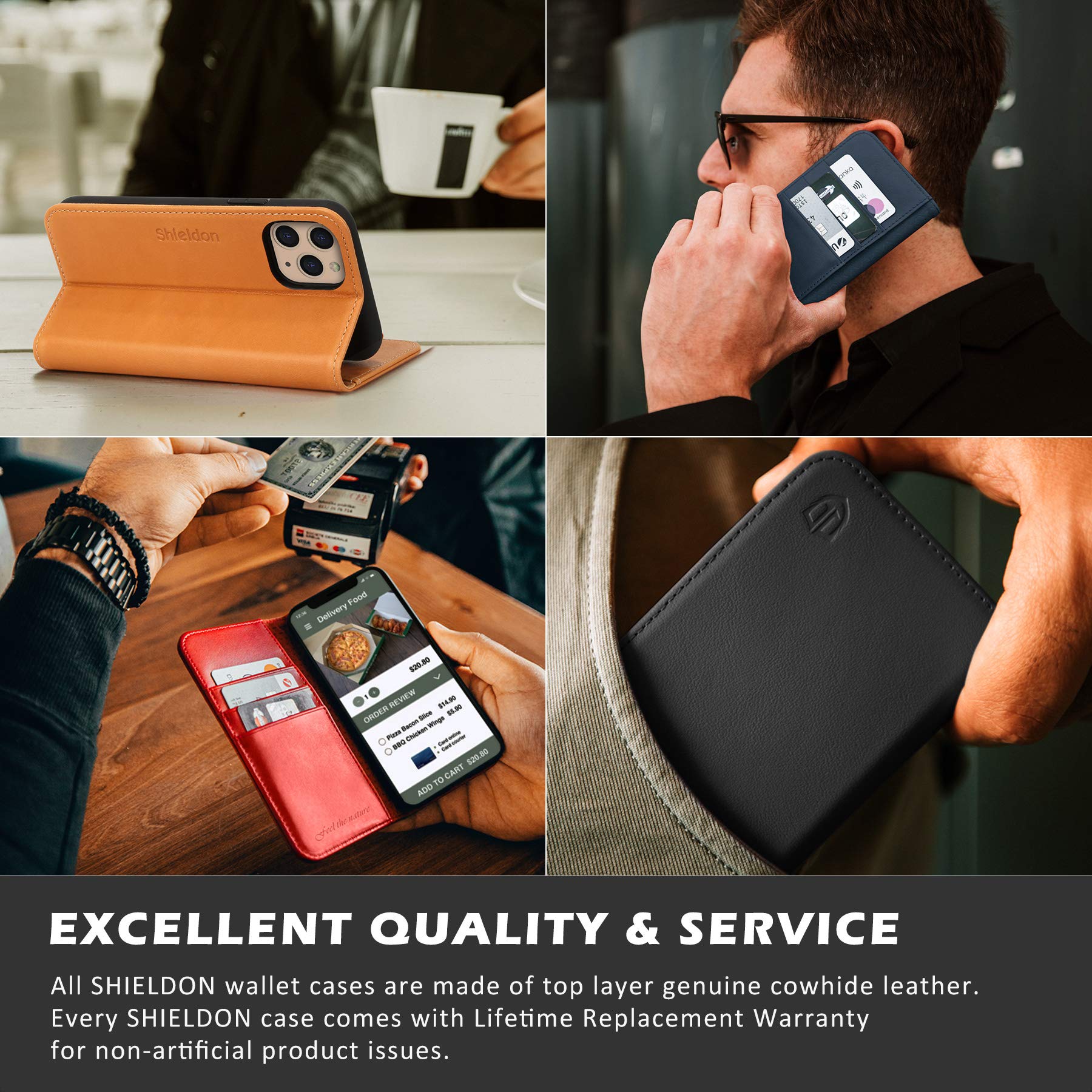 SHIELDON iPhone 11 Pro Case, iPhone 11 Pro Wallet Case with RFID ...