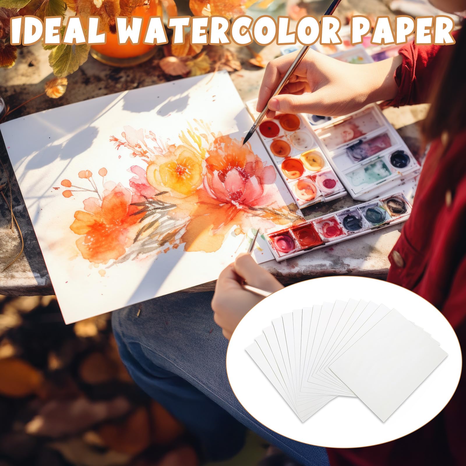 Snapklik.com : TaoBary 300 Pcs Watercolor Paper Sheet Bulk White Cold ...