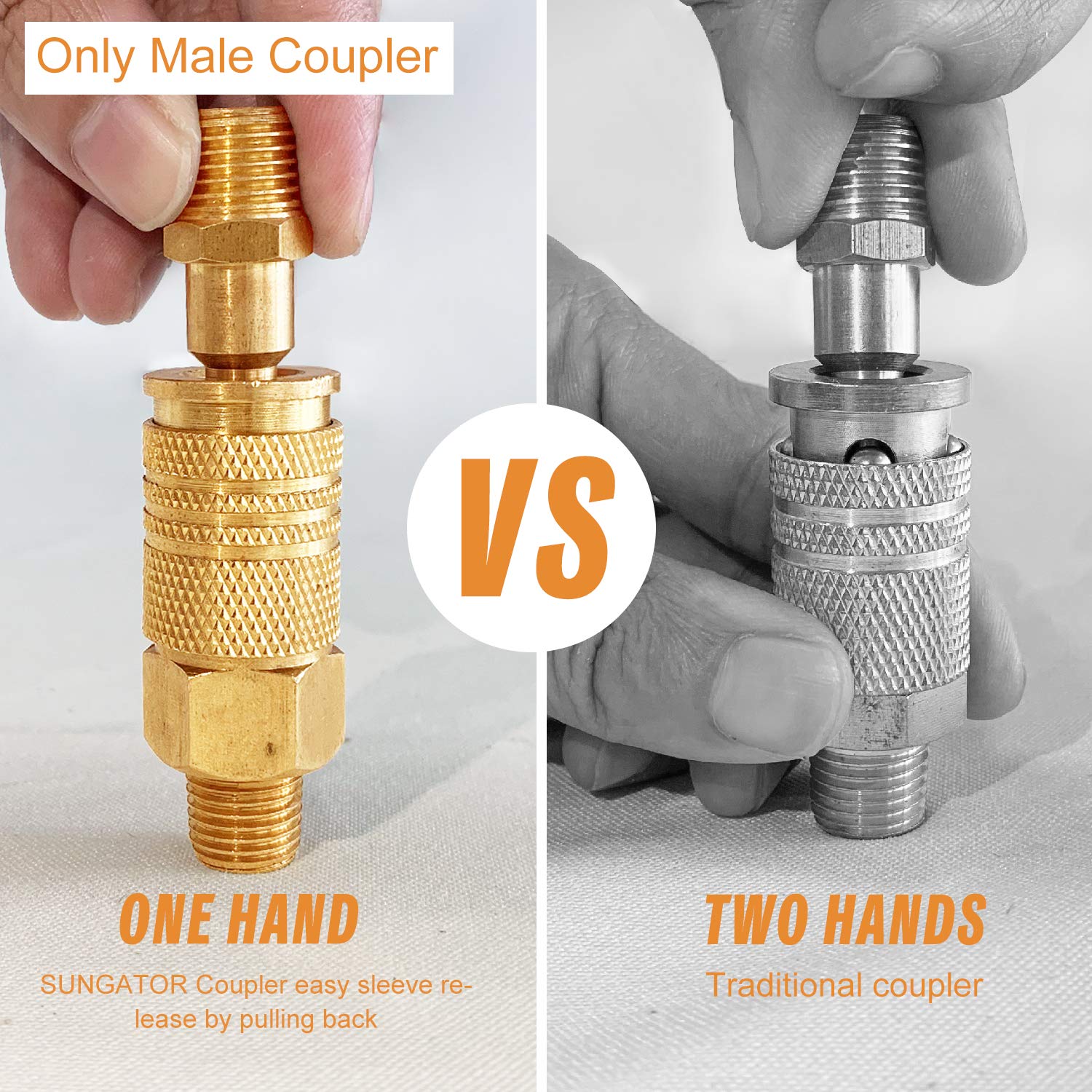 Snapklik.com : Air Coupler And Plug Kit, SUNGATOR Solid Brass Quick ...