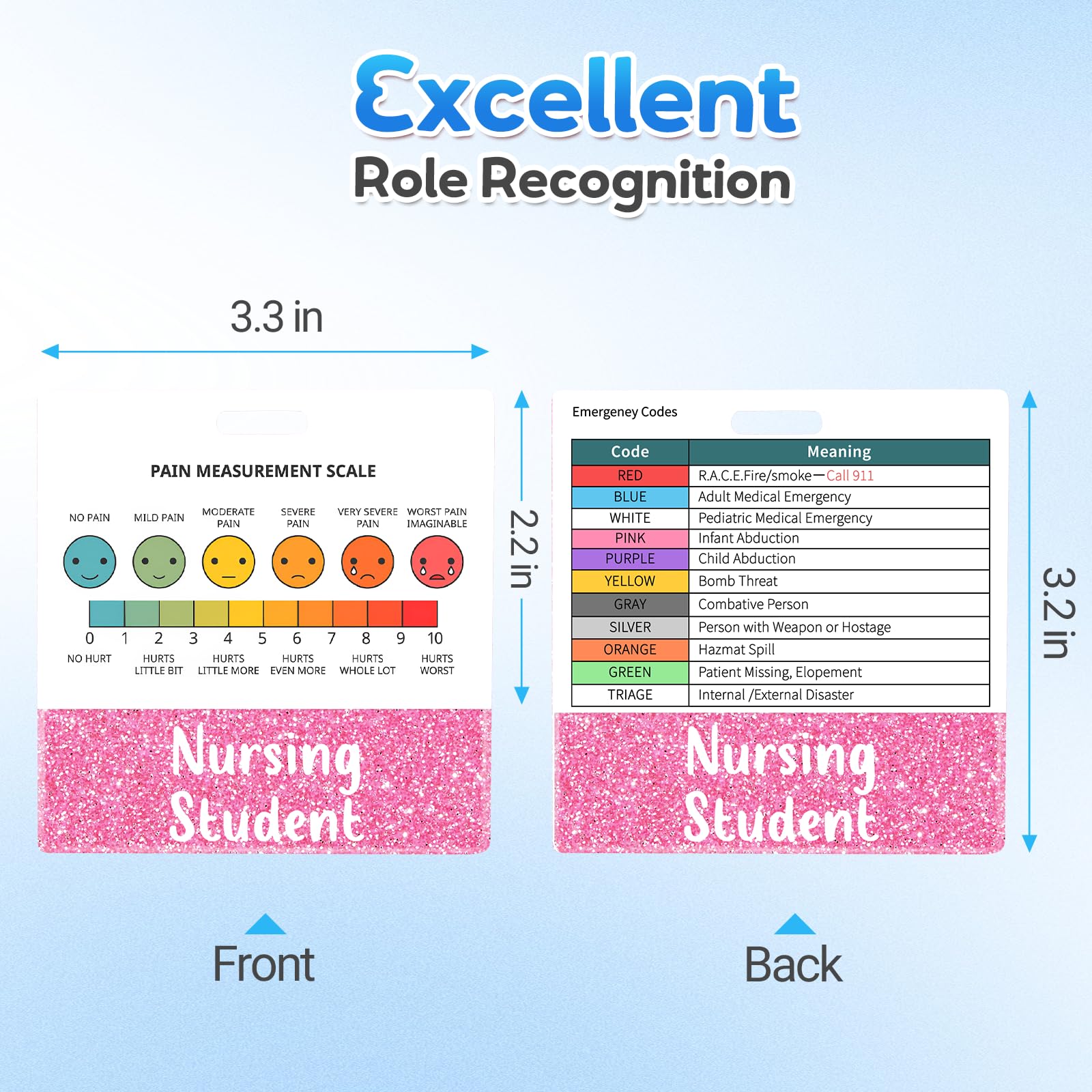 Plifal Student Nurse Badge Buddy With Pediatric Vital Signs Badge Card ...