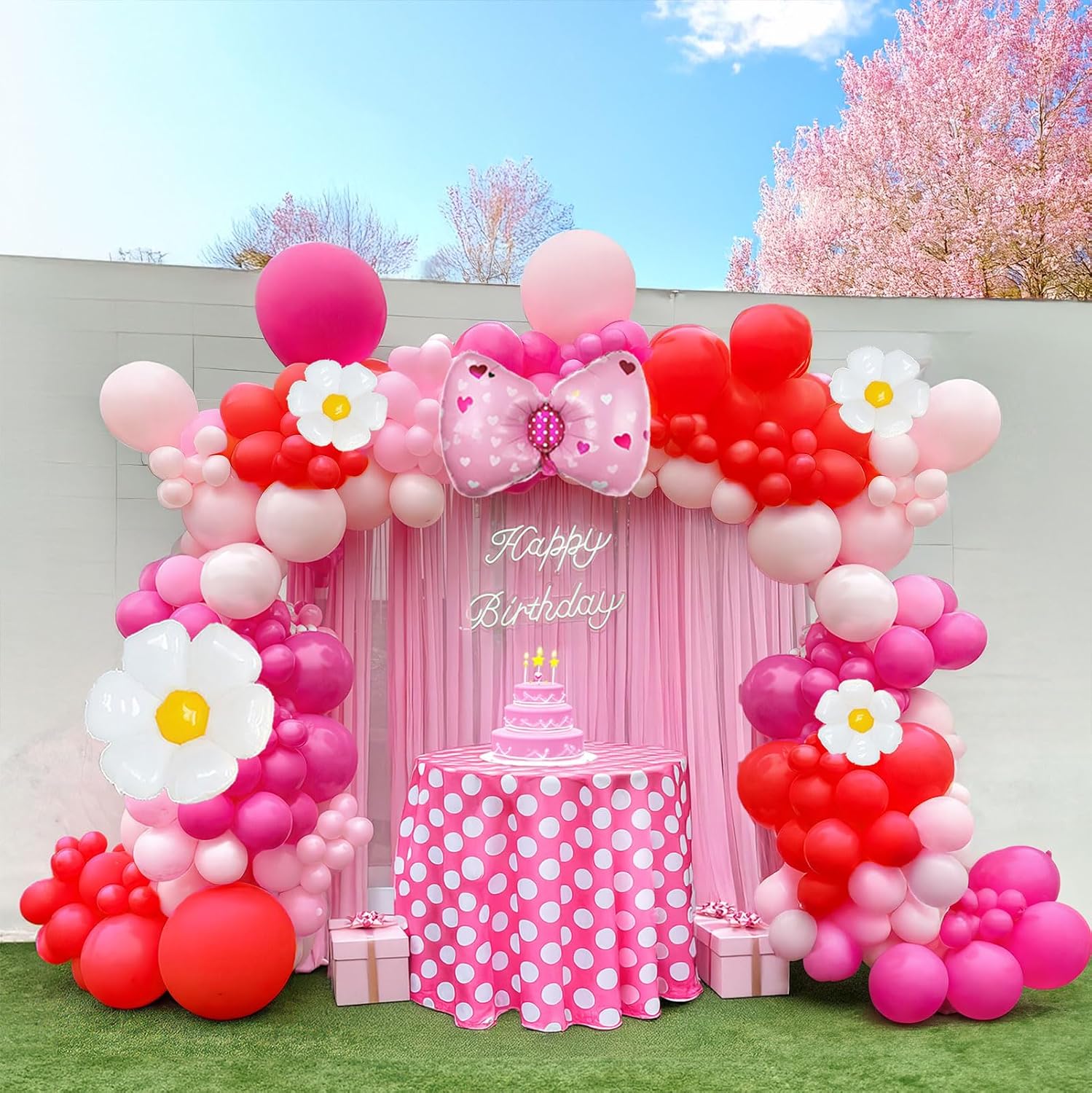 Amazon.com: Hot Pink Balloons 120pcs Pink and red Balloon Garland Arch ...