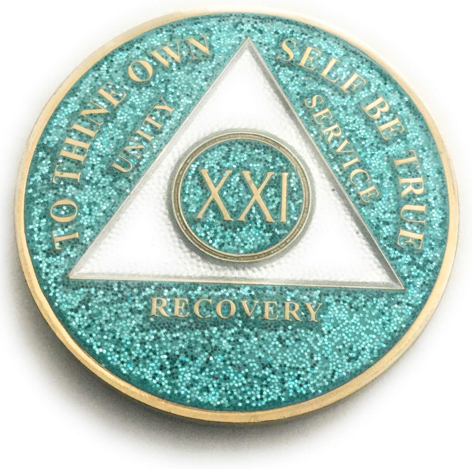 Amazon.com: Recovery Line 21 Year AA Medallion - Alcoholics Anonymous ...