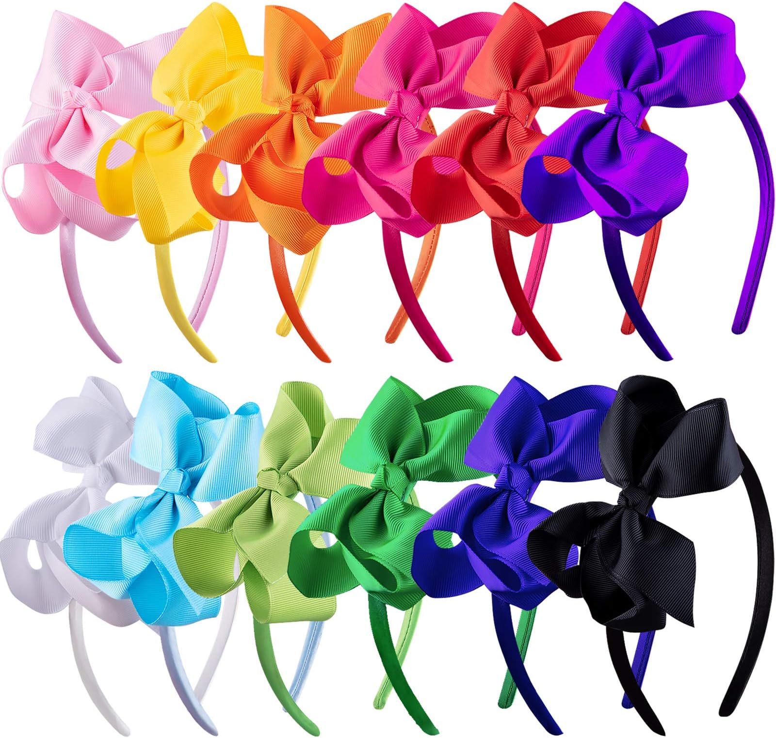 Amazon.com : SIQUK 12 Pieces Bow Headbands for Girls Headband with ...