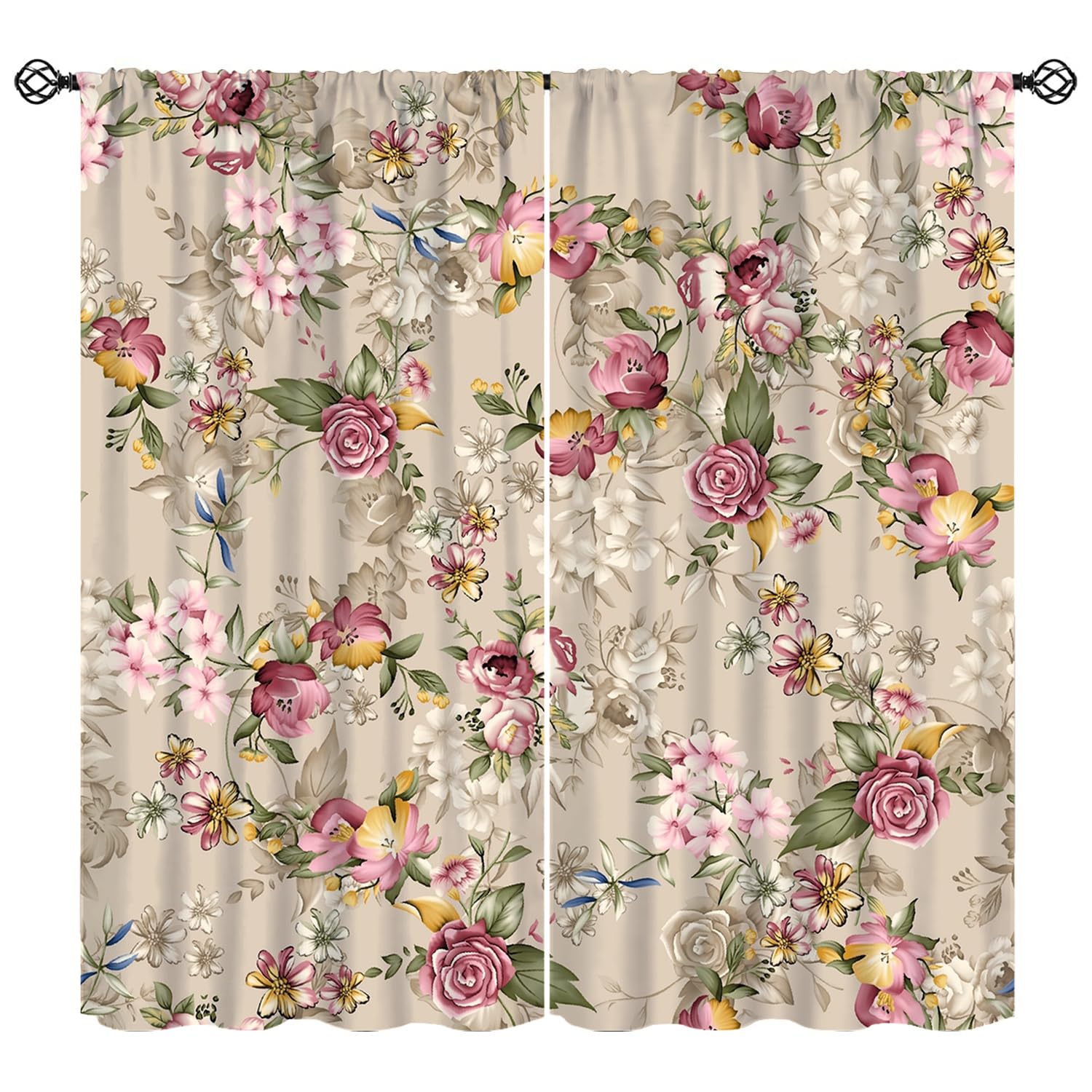 Amazon.com: SHElifestyle Florals Window Curtains, Beautiful Small ...