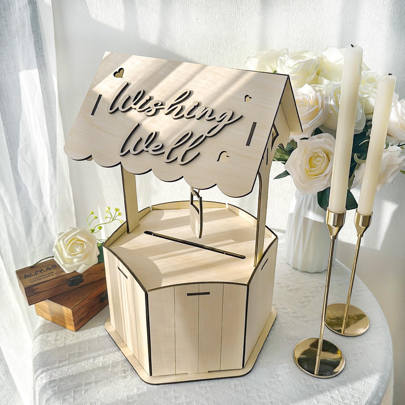 Wishing Well Boxes For Weddings Silver Wedding Card Box | Modern