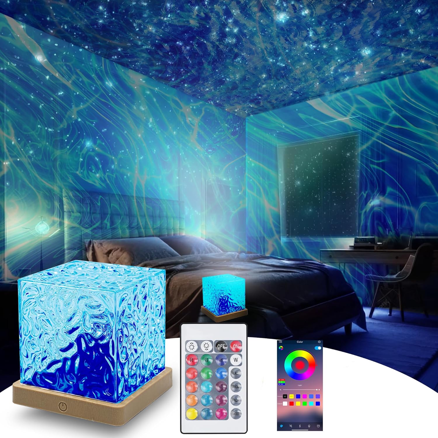 DOLIIUY Northern Light Lamp, Wave Ocean Water Projector Lights, 16 ...