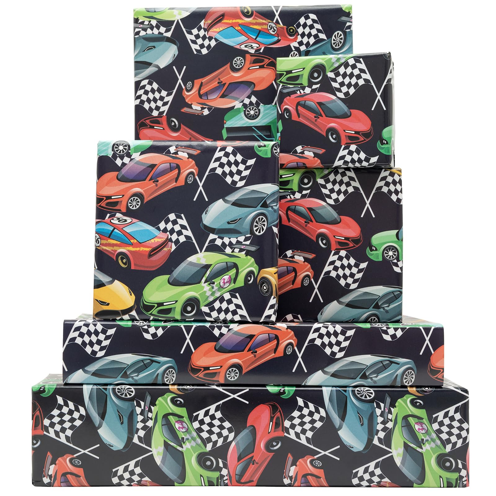 Amazon.com: Dtiafu Racing Car Wrapping Paper Various Supercar Style ...