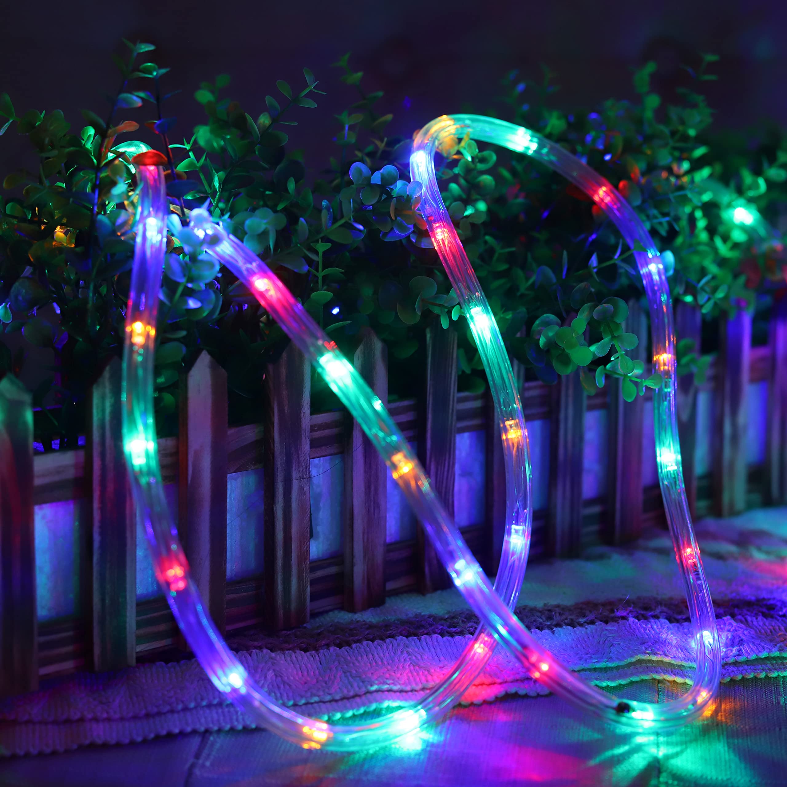 PUHONG 100Ft 720 LED Christmas Rope Lights, Waterproof LED Connectable ...