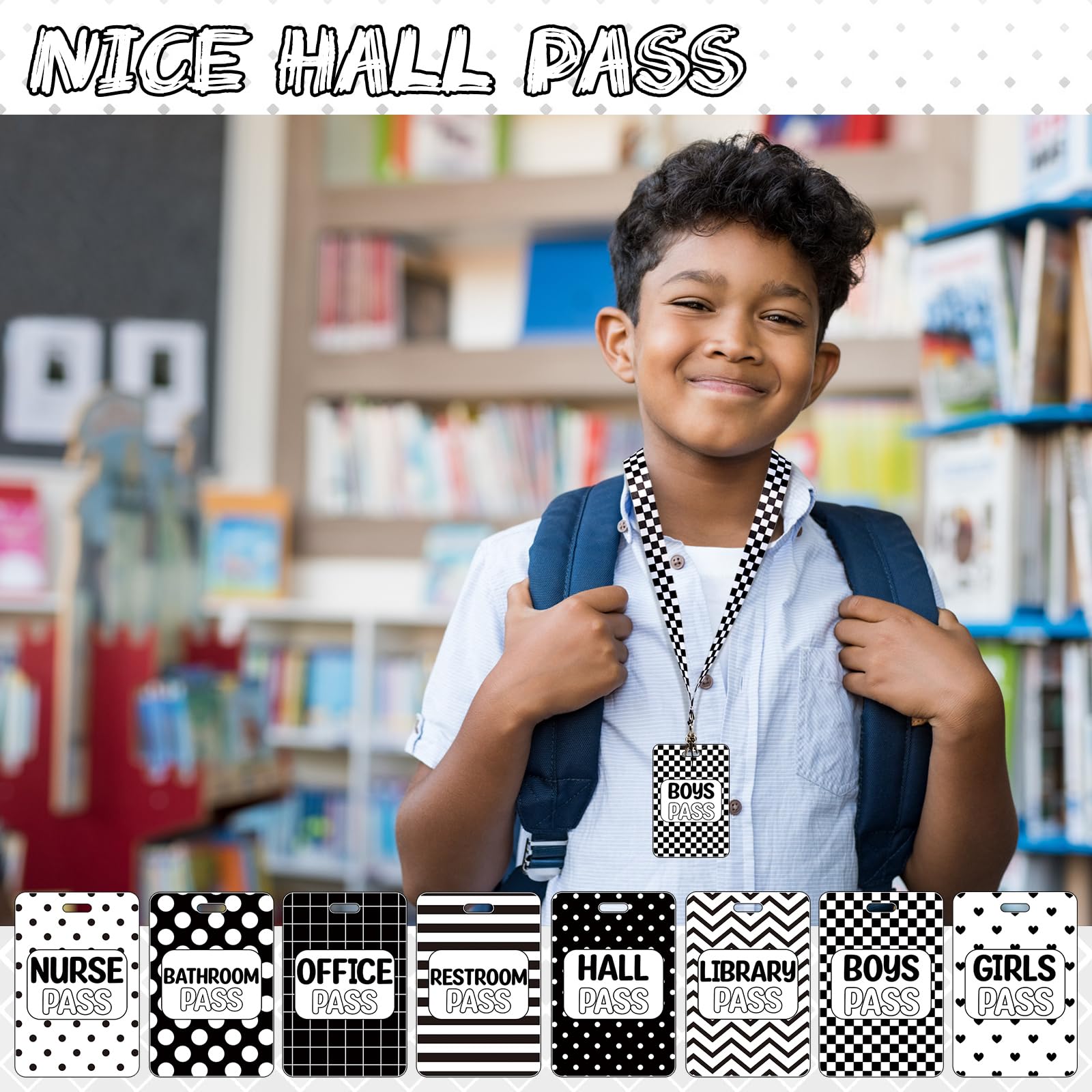 Snapklik.com : Teling 8 Sets Hall Pass Lanyards And School Passes Set ...