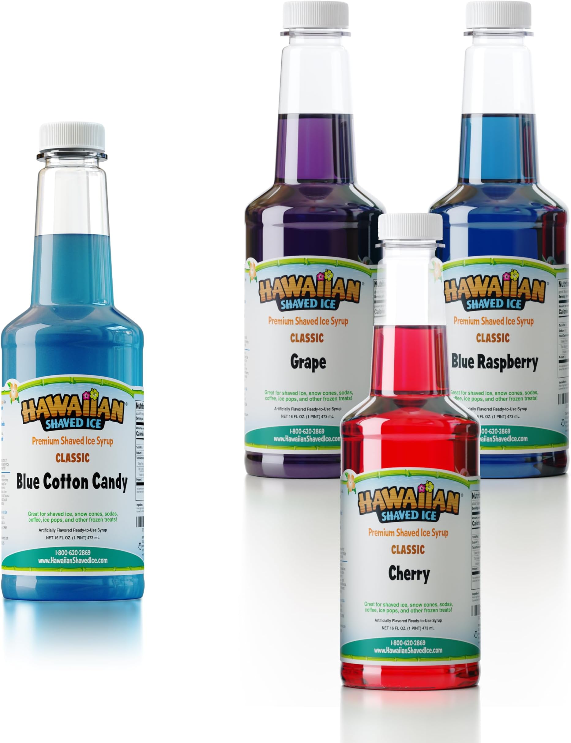 Amazon.com: Hawaiian Shaved Ice Syrup Assortment, 3-16oz Bottles of the ...