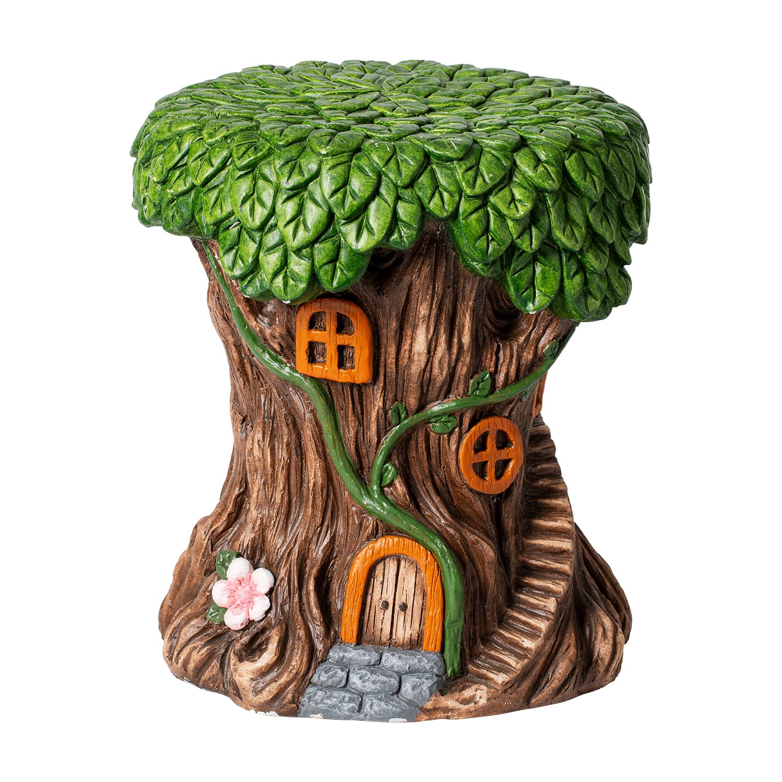 Amazon.com: 13''H Fairy House Statue Outdoor Statues Garden Resin Stool ...
