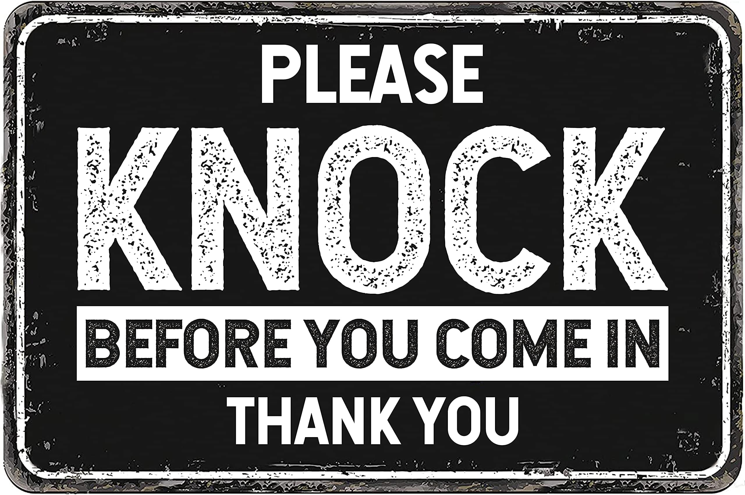 Amazon.com: Please Knock Sign for Door Sticker 2pk | Knock Before ...