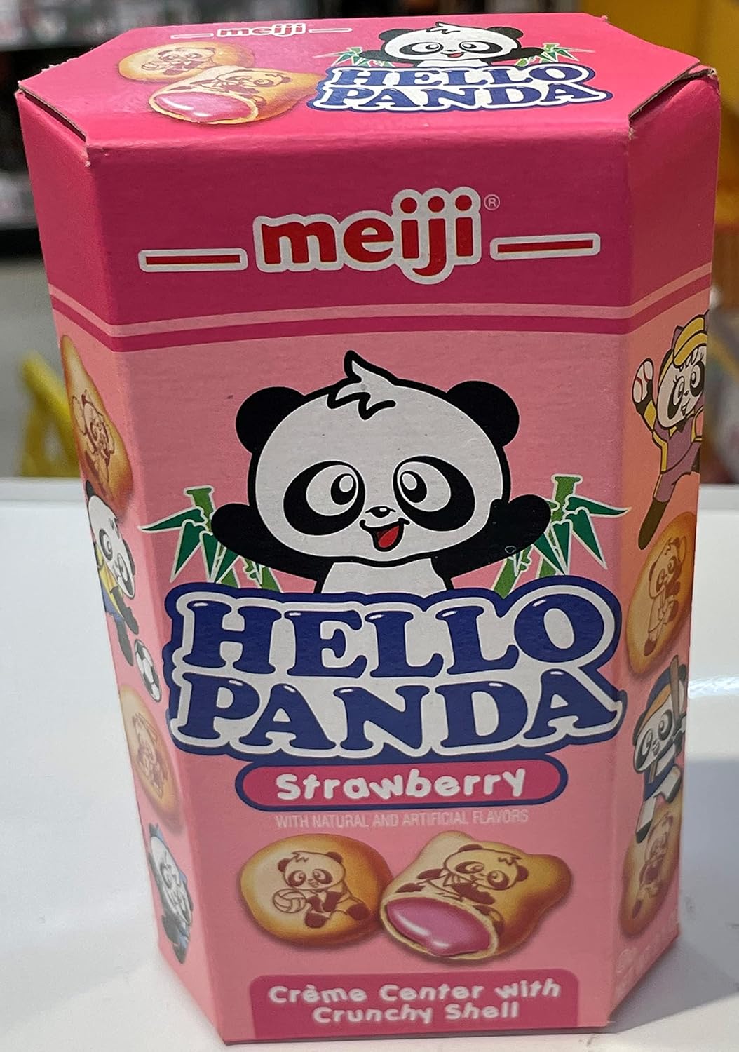 Amazon.com: Meiji Hello Panda Strawberry (2.1oz). Adorable panda print in every biscuit with a ...