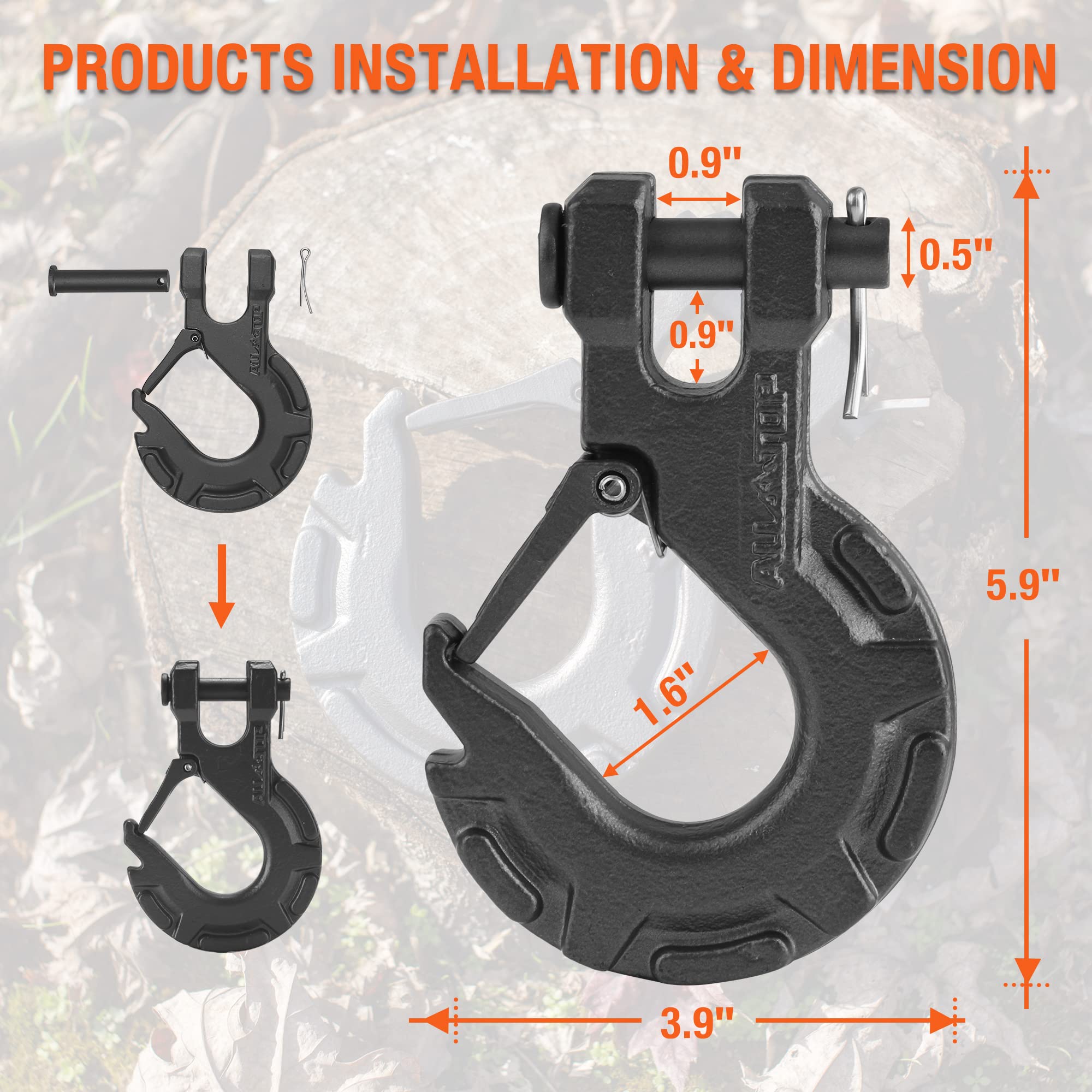 Snapklik.com : Forged Steel Winch Hook, 3/8in 16Ton 35500Lbs, Extreme ...