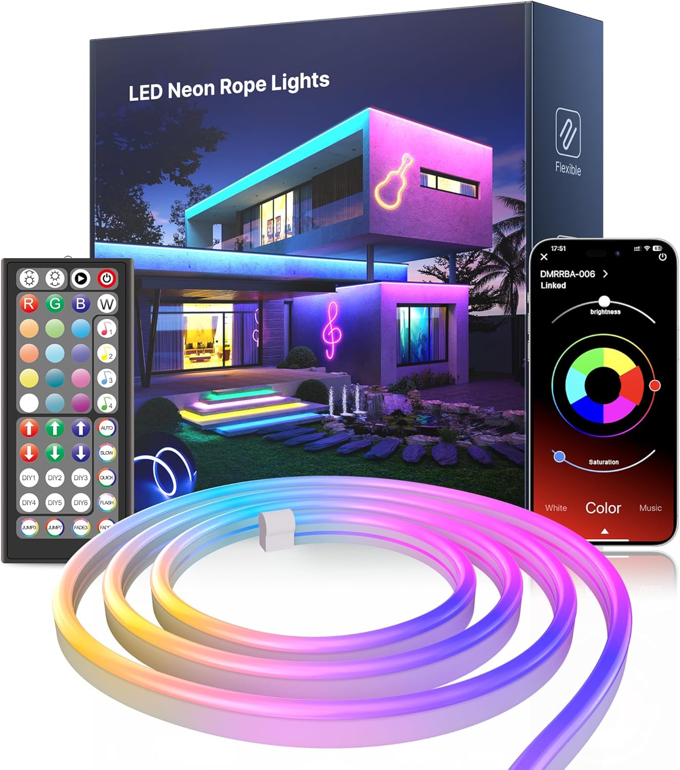 Amazon.com: Nexillumi Neon LED Rope Lights 16.4FT, IP67 Waterproof LED ...