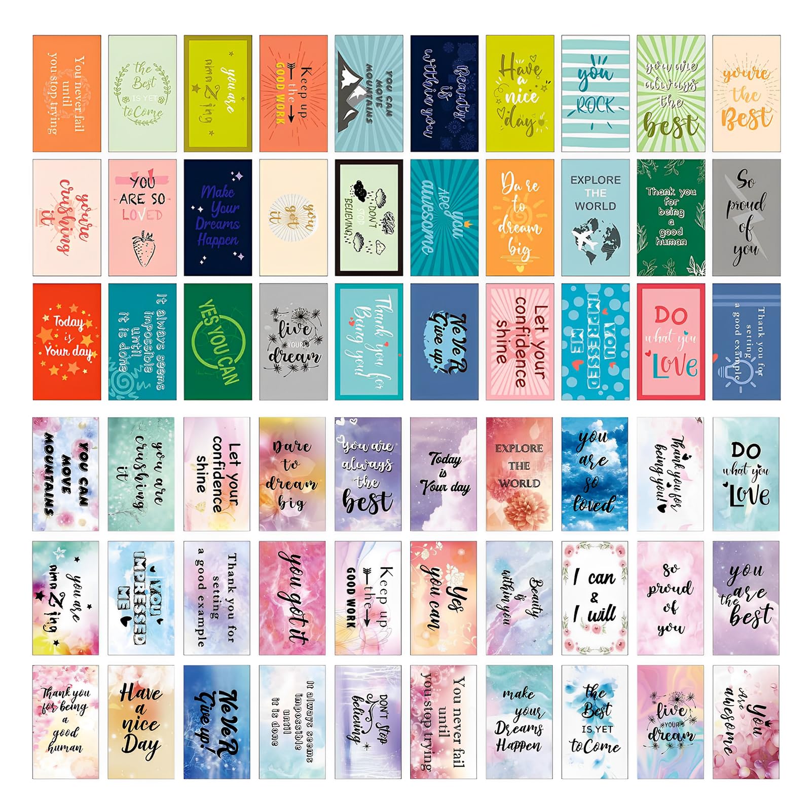 Motivational Inspirational Quote Cards 60 Mini Note Cards For Kids