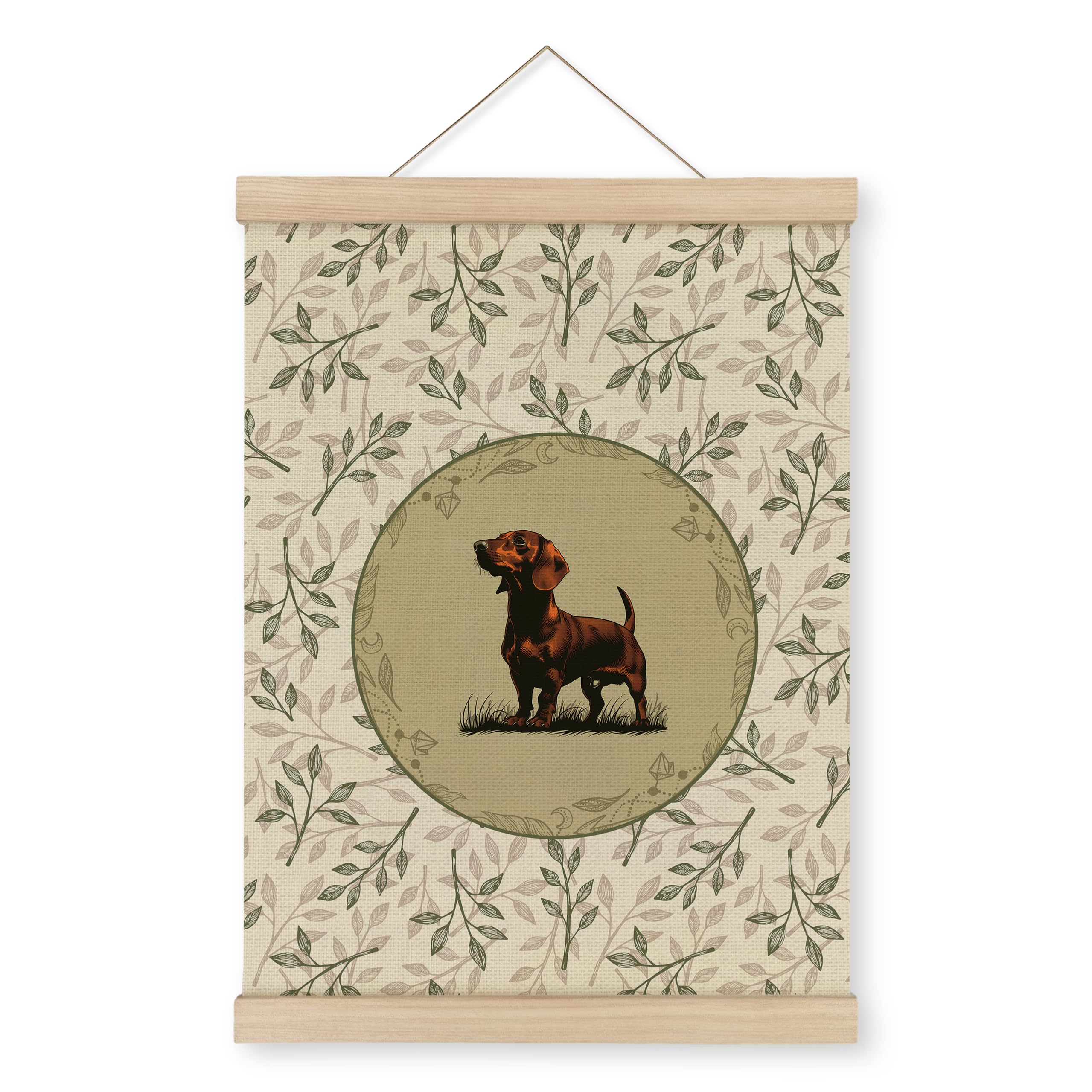 Amazon.com: MAQIKA Vintage Dachshund Puppy Poster Framed with Wood ...