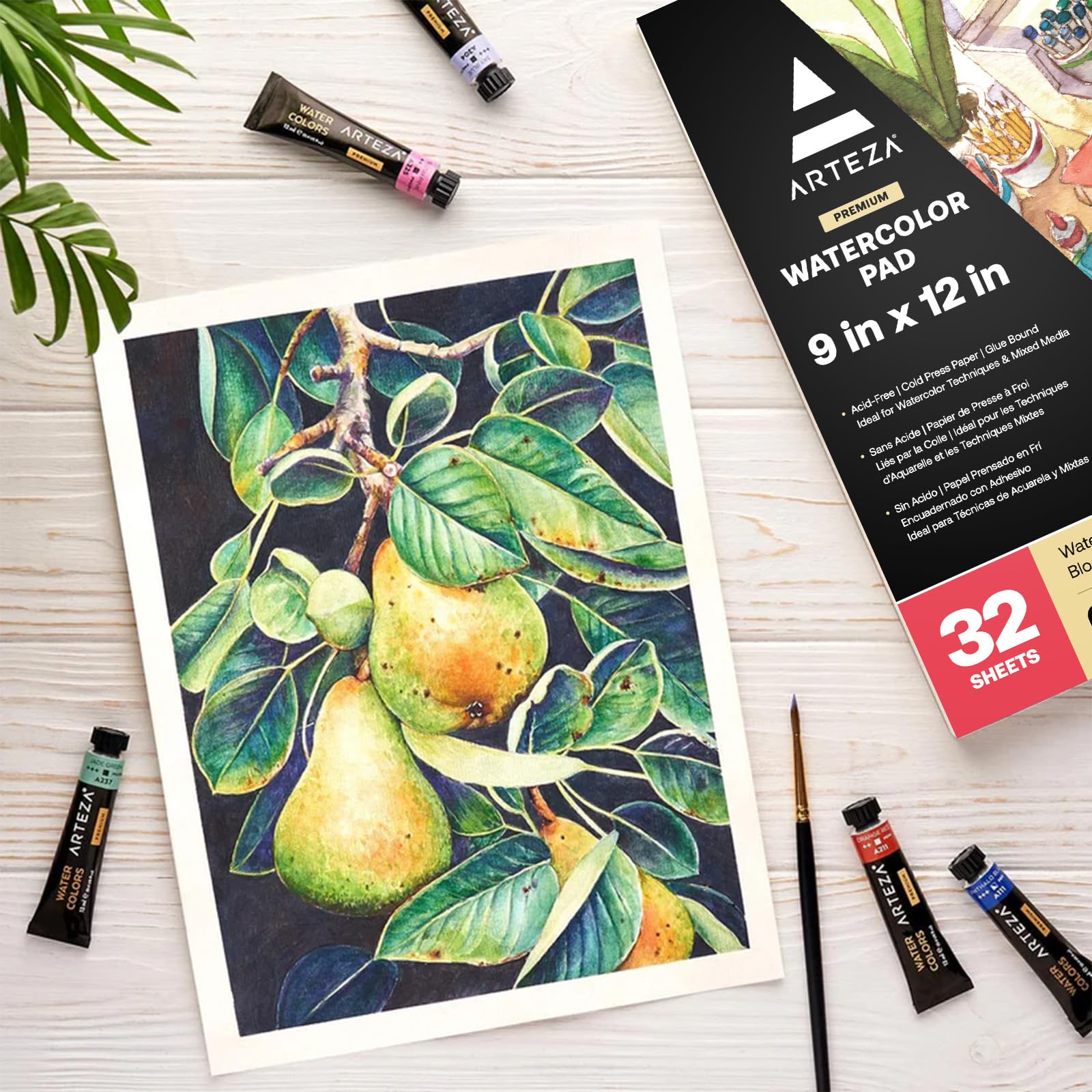 Snapklik.com : Watercolor Paper, 32 Sheets Each, 9x12 Inch Water Color ...